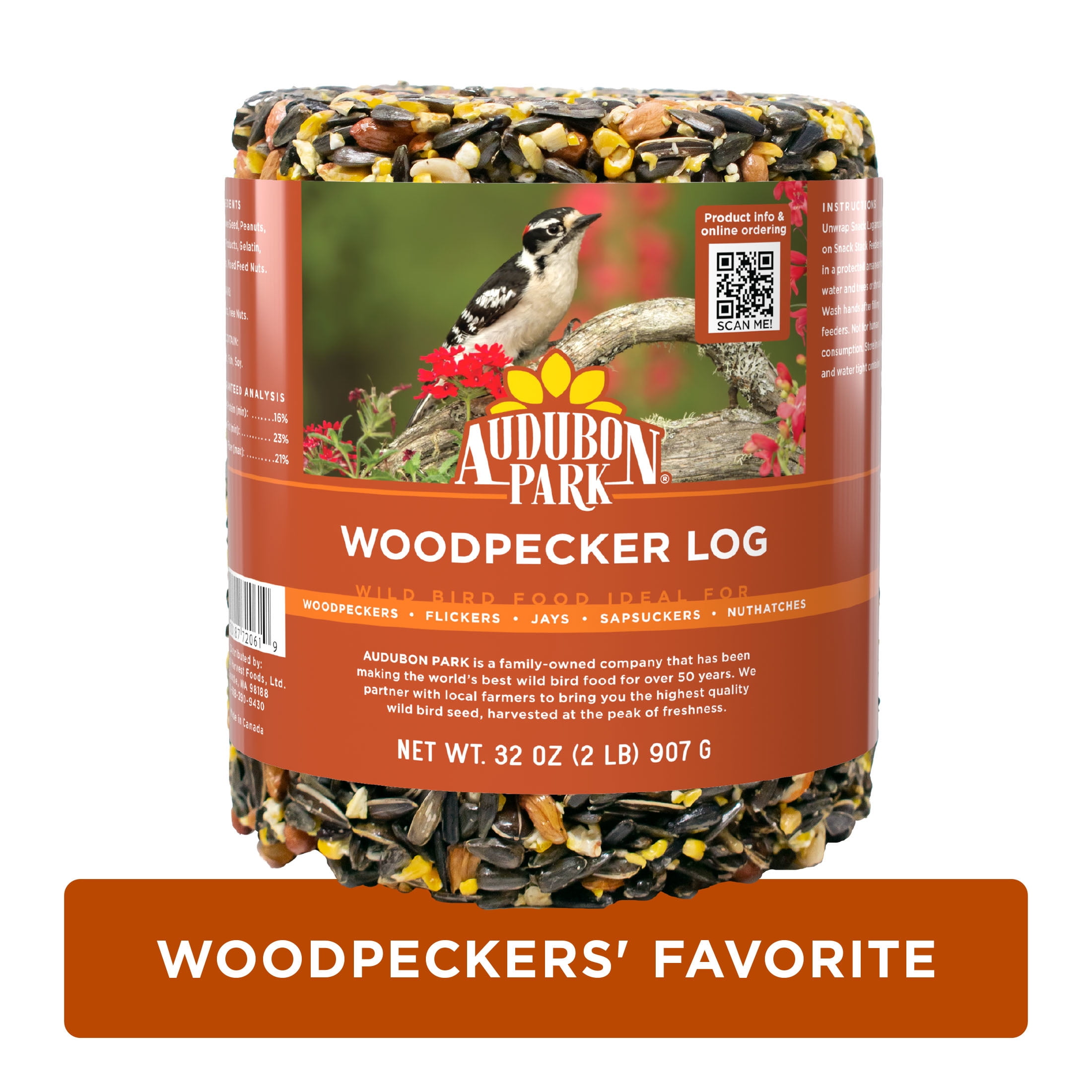 Audubon Park Woodpecker Snack Log, Wild Bird Feed, Dry, 1 Count per ...