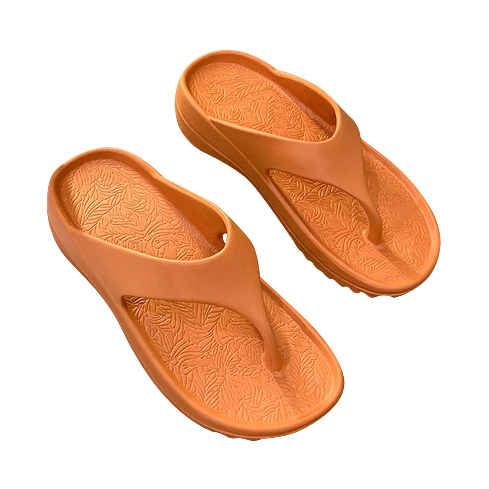 Aueeoo Women's Lightweight Flip-Flops, Open Toe Orange, 6.5 - Walmart.com