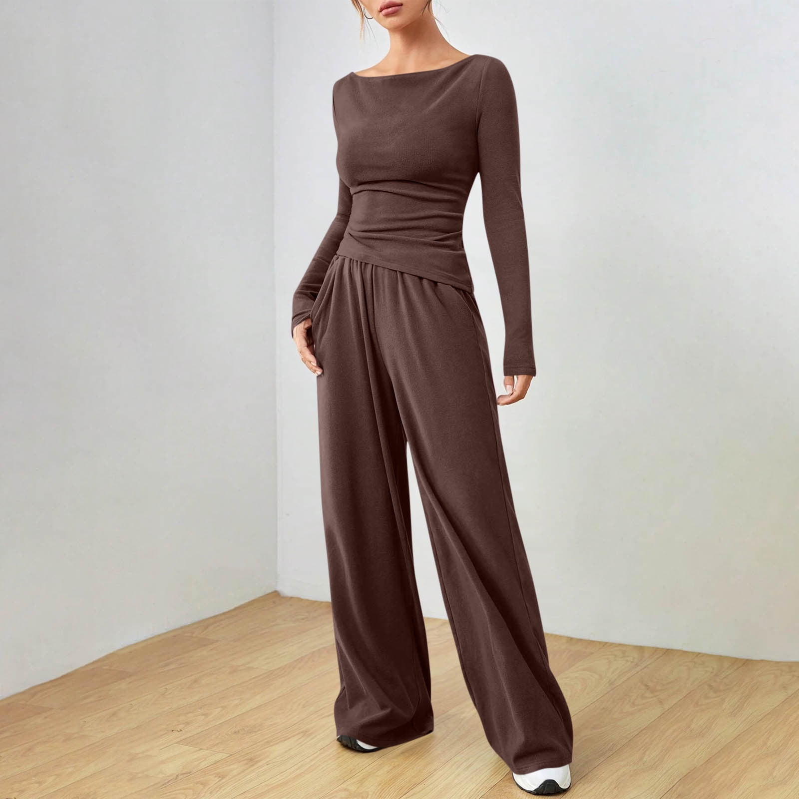 Aueoeo 2 Piece Loungewear Set For Womens Casual Sweatsuit Fall Outfits ...
