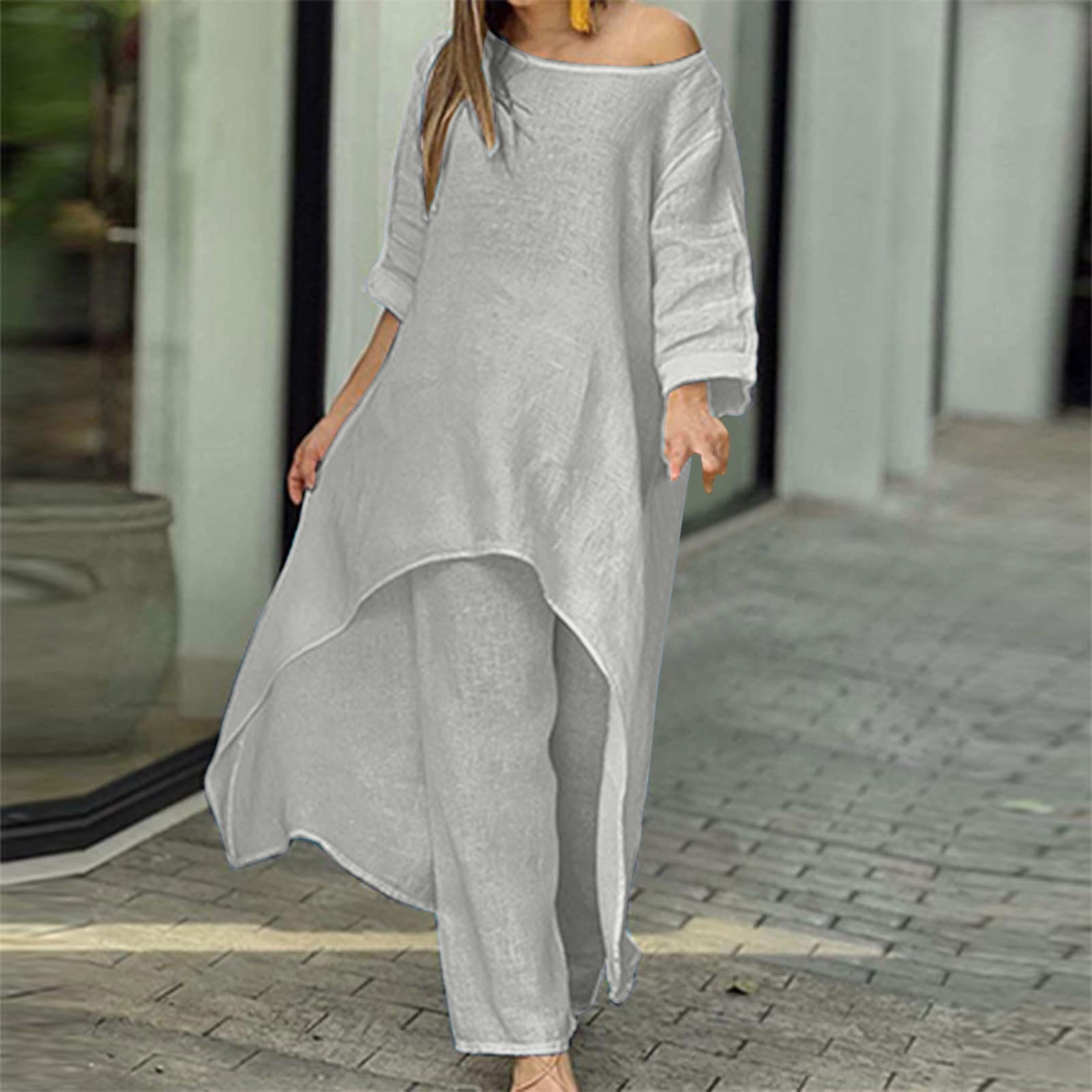 Aueoeo 2 Piece Spring Outfits for Women, 2 Piece Outfits for Women Long ...