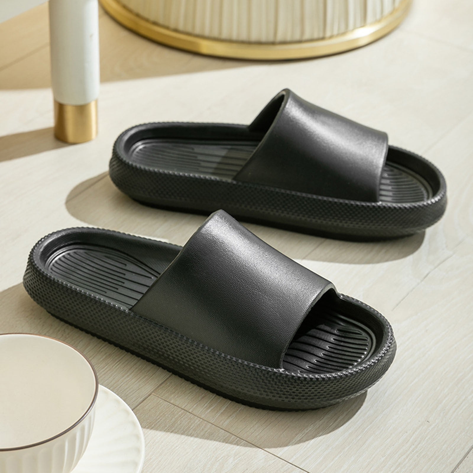 Aueoeo Bedroom Slippers Women, Cloud Slides for Women and Men, Pillow ...