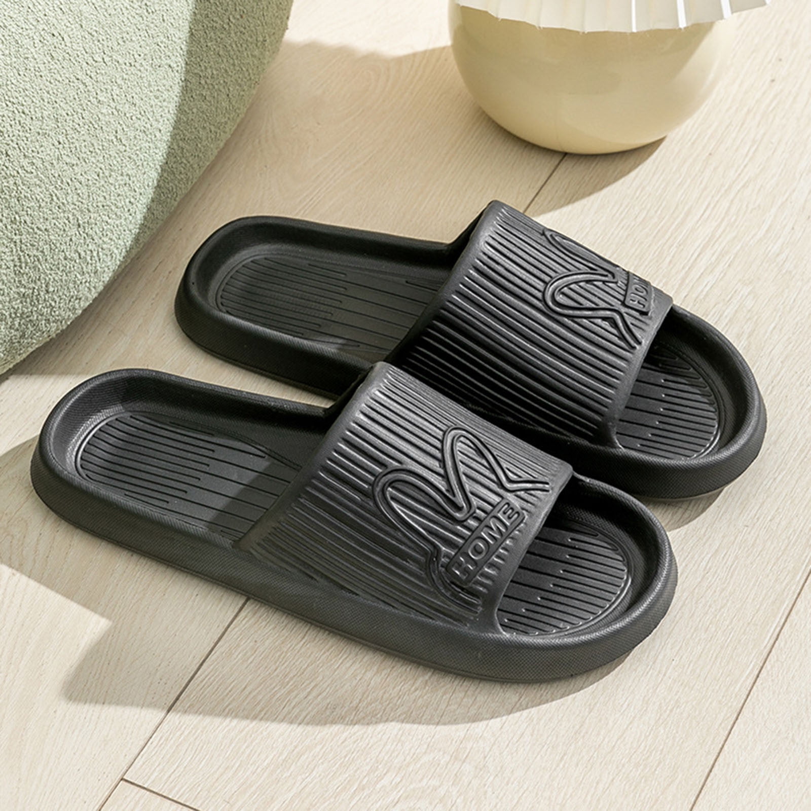 Aeuoeo Unisex Bedroom Slippers Non Slip Shower Bathroom Sandals Thick ...