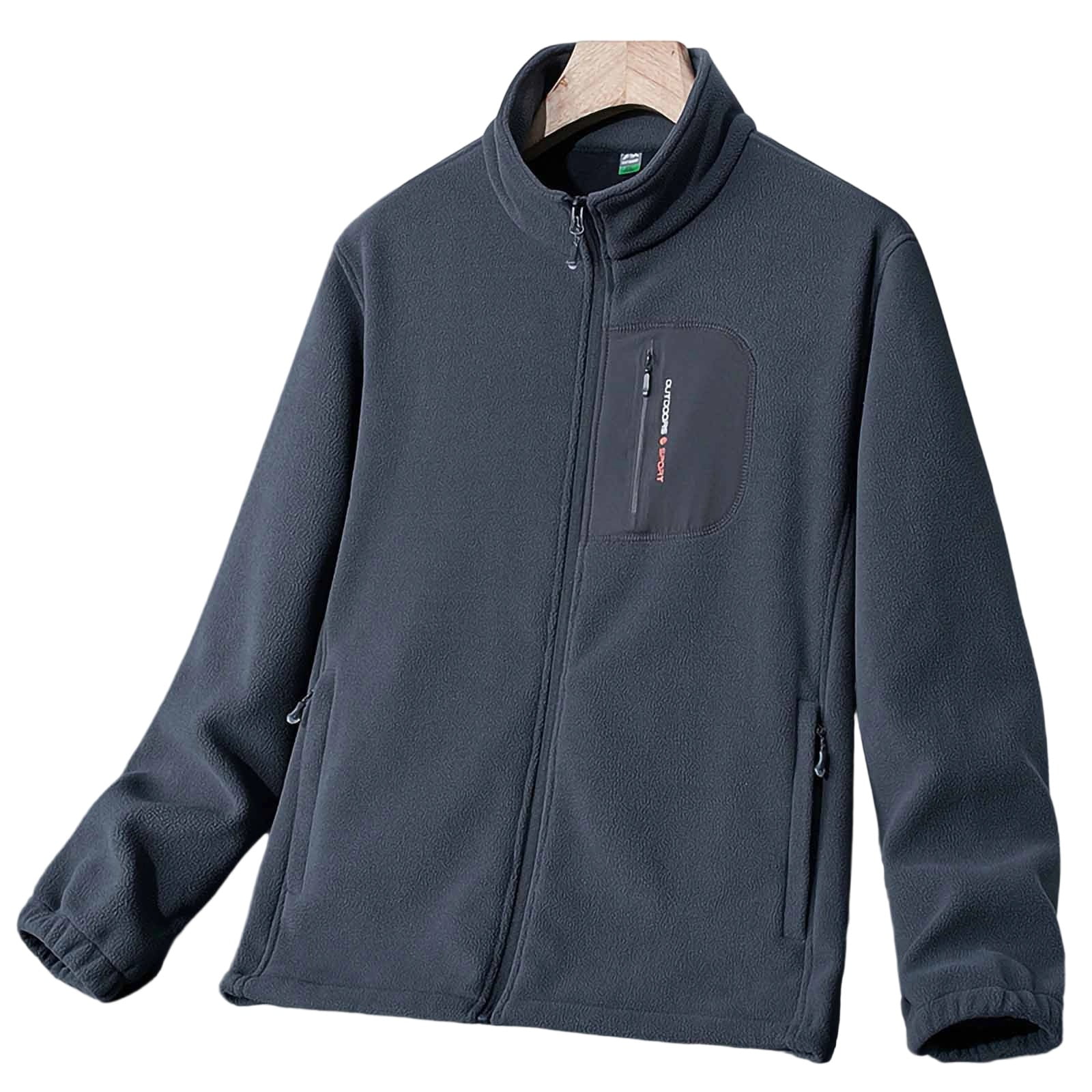 Aueoeo Biker Jacket Custom Jacket Men's Fleece Cardigan With Stand Up ...