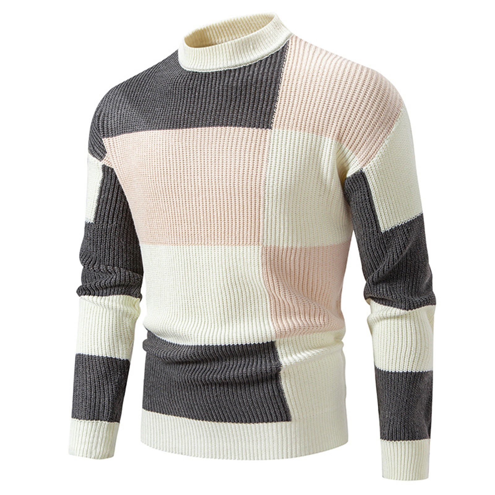 Aueoeo Cable Knit Sweater Dress Dressy Sweaters Man Color Match Knit ...