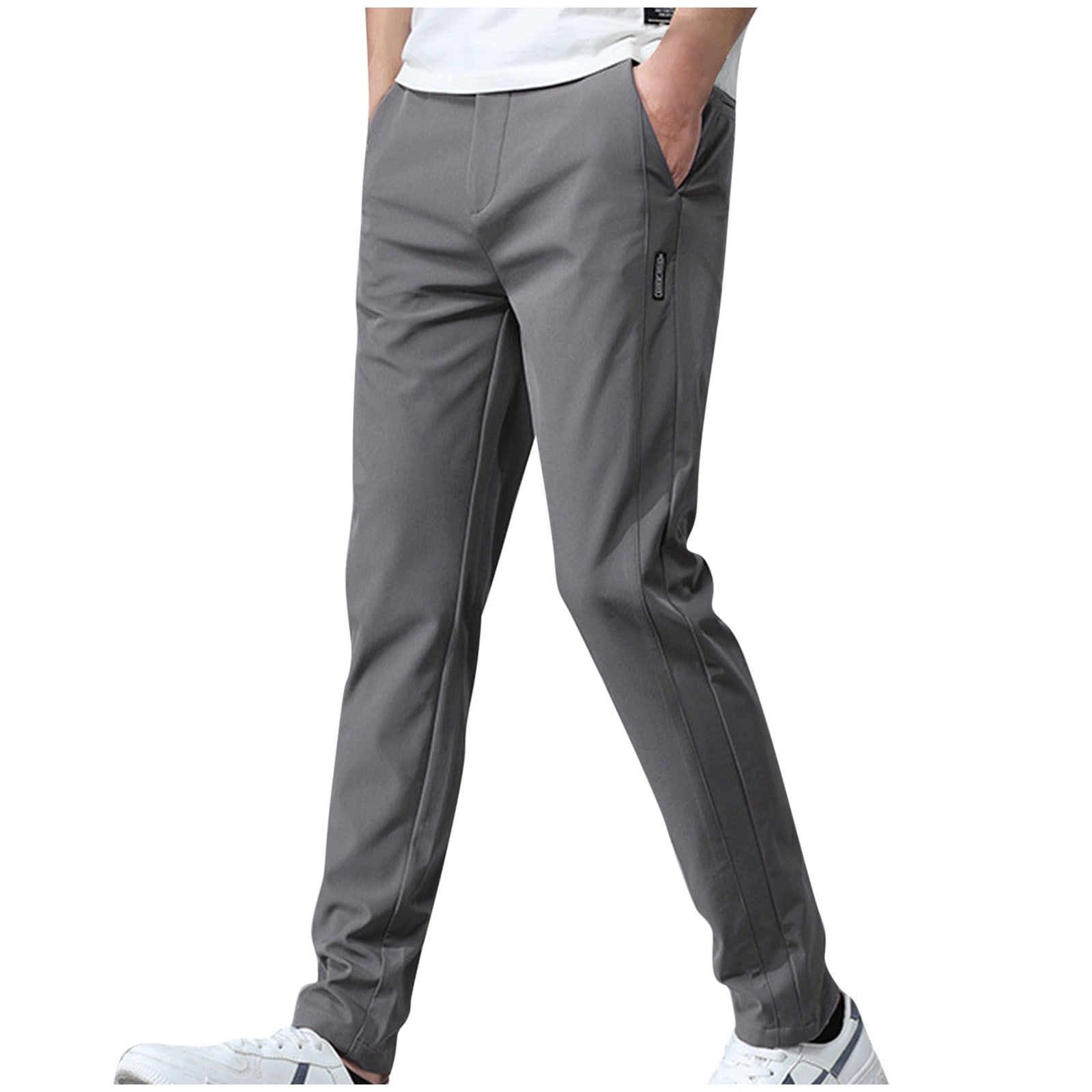 Aueoeo Cargo Pants For Mens Casual Regular Fitted Lightweight Elastic ...