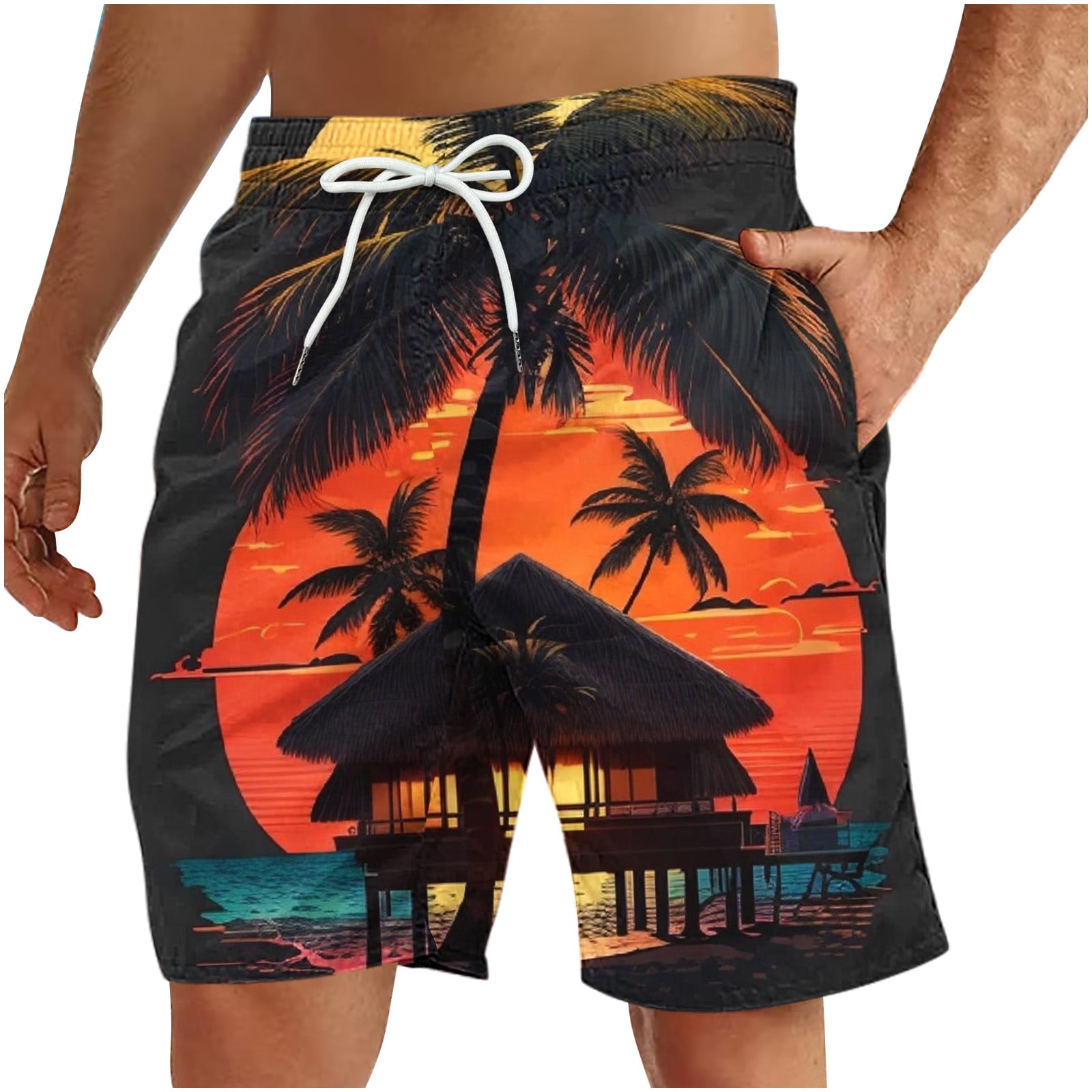 Aueoeo Cargo Shorts for Men, Mens Swim Trunks Quick Dry Swimwear Beach ...