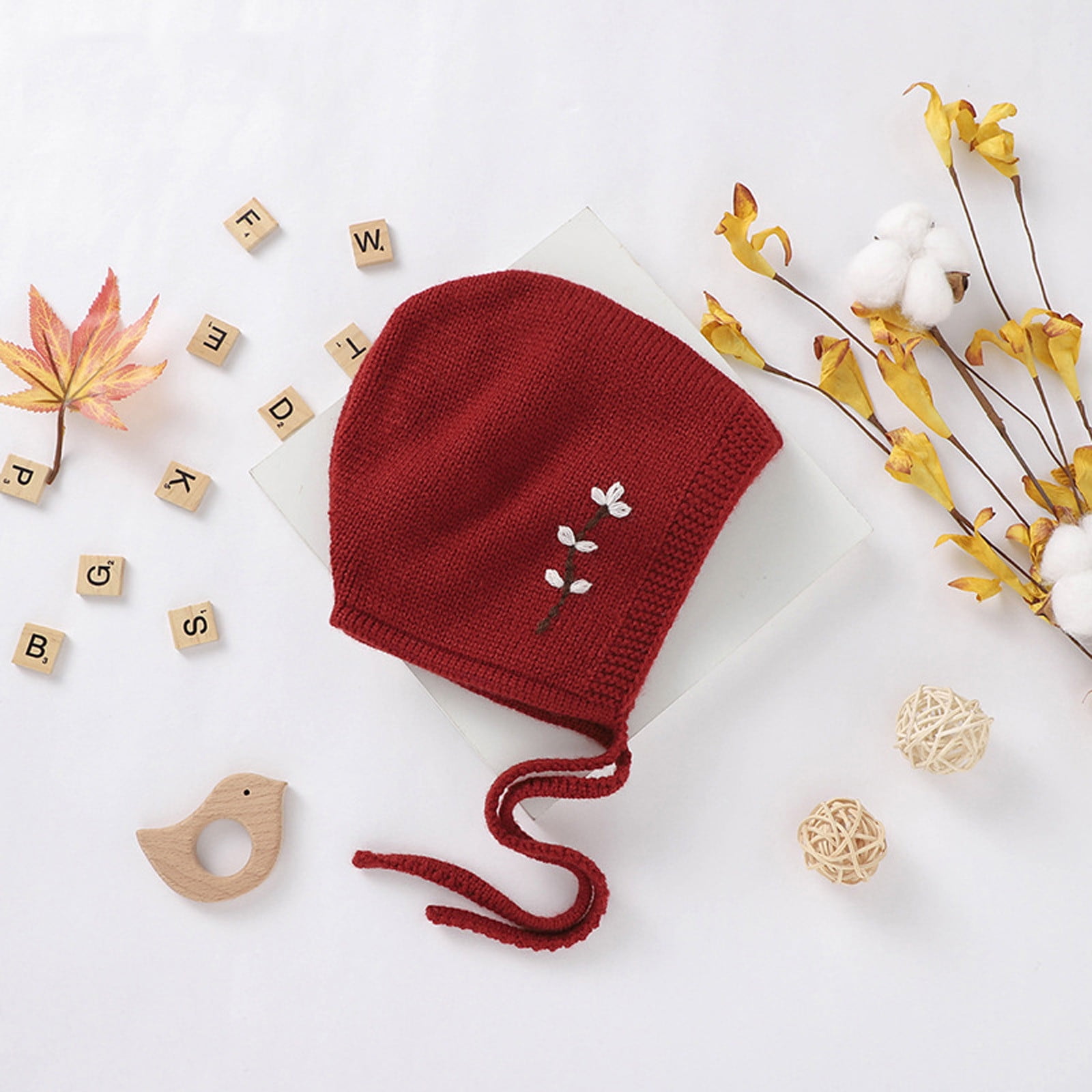 Aueoeo Children's Casual Embroidered Knitted Hat Baby Knit Hats Fall ...