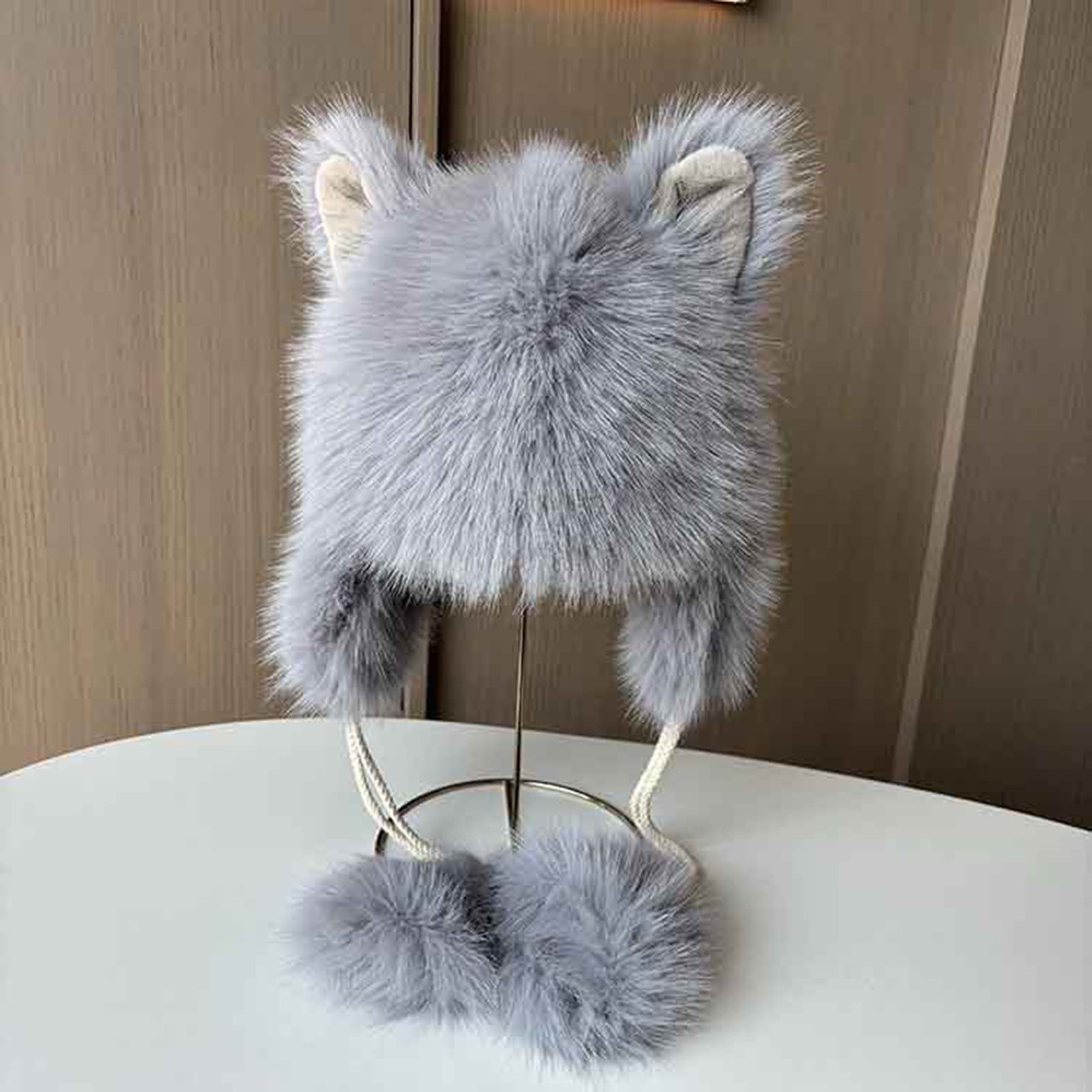 Aueoeo Comfortable Hats for Trendy Womens Winter Solid Color Ears ...