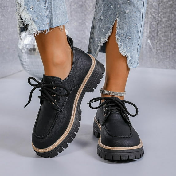 Aueoeo Comfortable Shoes For Women Women's Fashion Casual Frosted Round ...