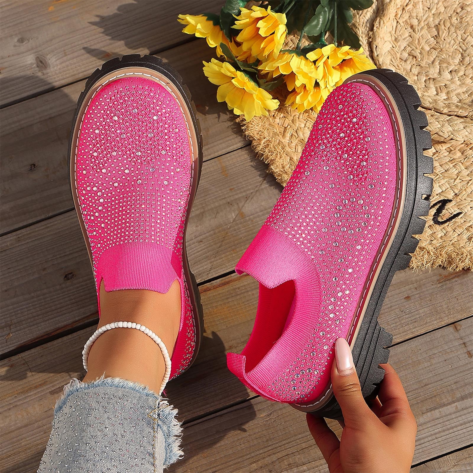 Aueoeo Comfy Dressy Flats Loafers For Women Fashion Versatile Solid ...