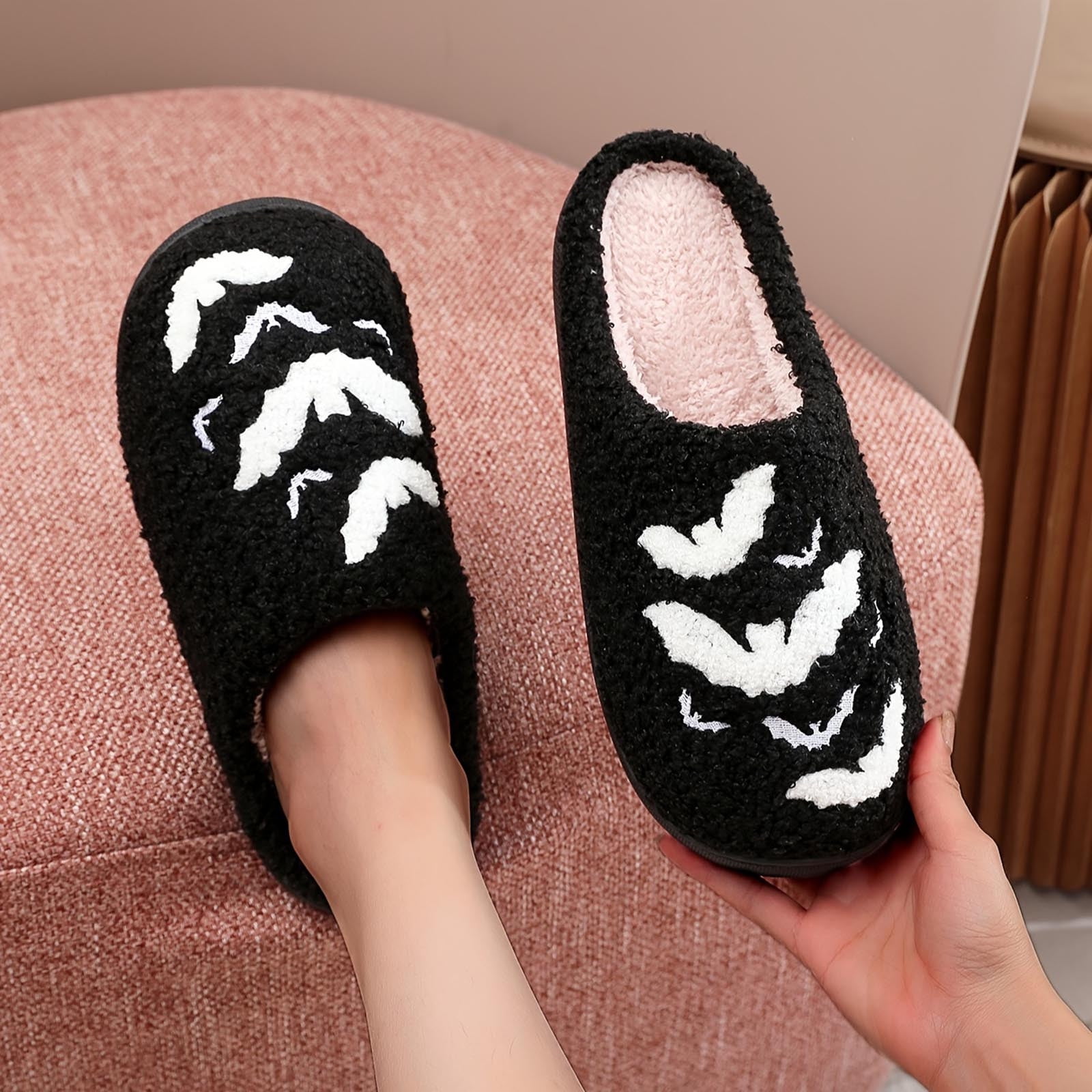 Aueoeo Comfy Slippers for Women,New Baotou Halloween Ghost Home Cute ...