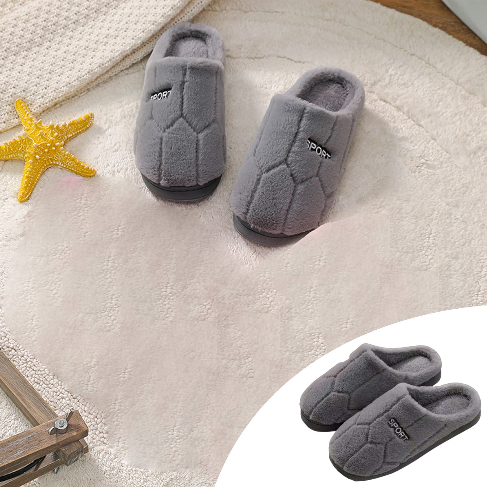 Aueoeo Cute House Slippers, Women's Cotton Slippers Indoor Warm Winter ...