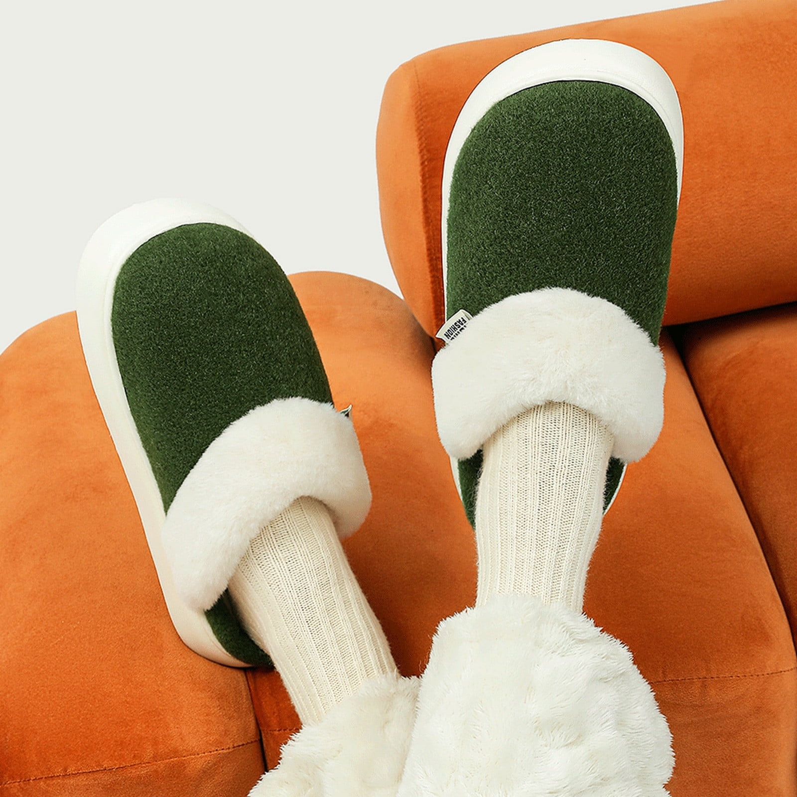 Aueoeo Cute House Slippers, Women's Slip on Fuzzy House Slippers Memory ...