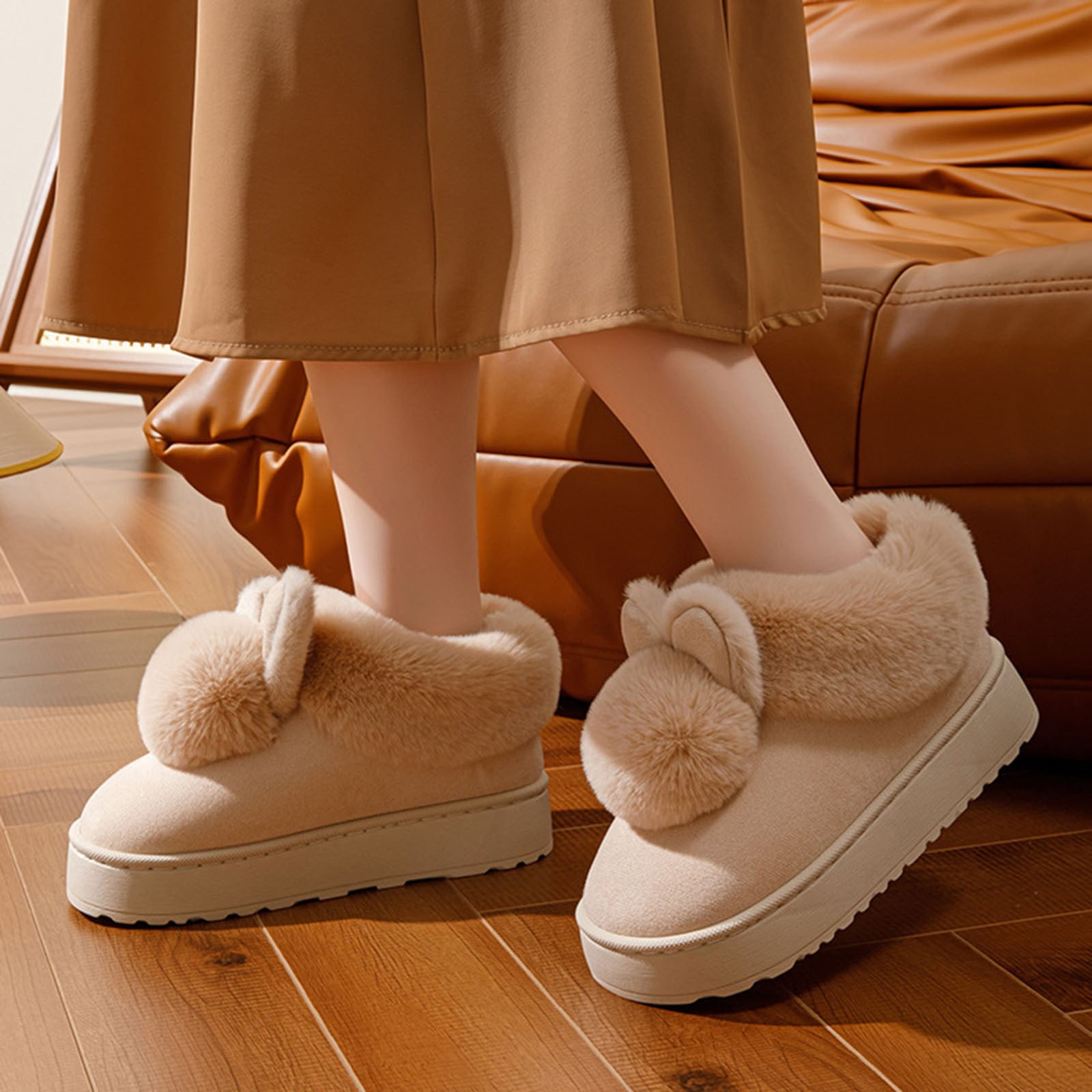 Aueoeo Cute Snow Boots for Women Fall Winter Warm Furs Lined Ankle ...