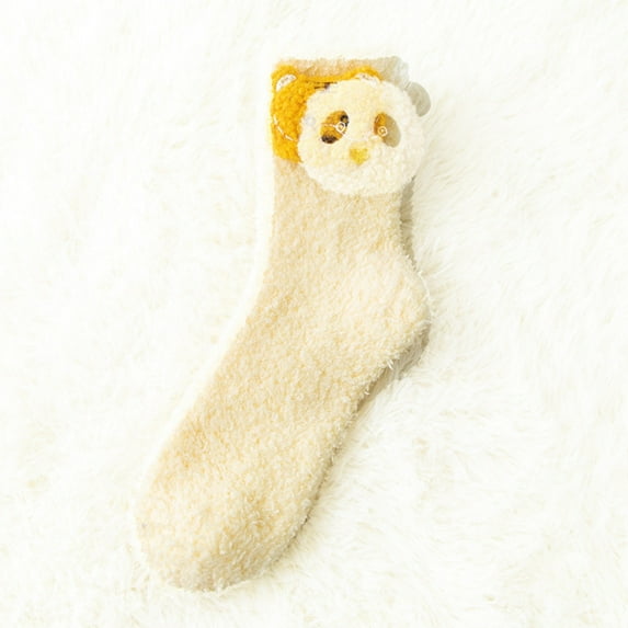 Aueoeo Cute Socks For Women Fall Winter Mid Tube Socks Fleece Warm ...