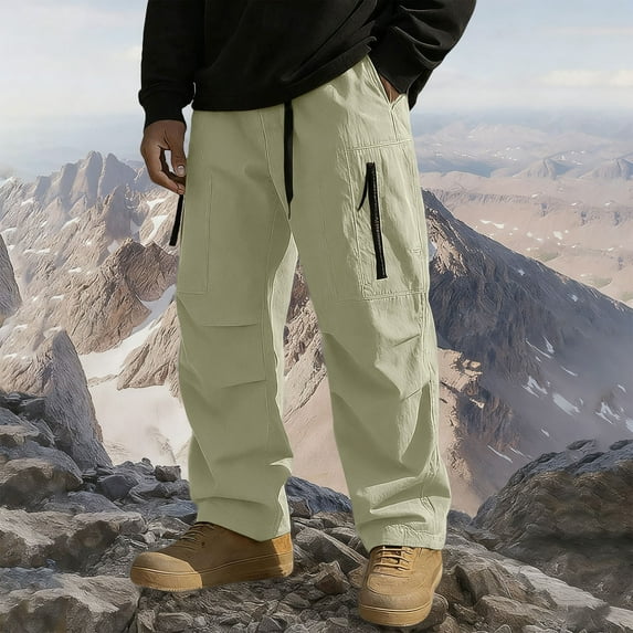 Aueoeo Dress Pants Men Sweatpants Mens Fashion Solid Color Pocket ...