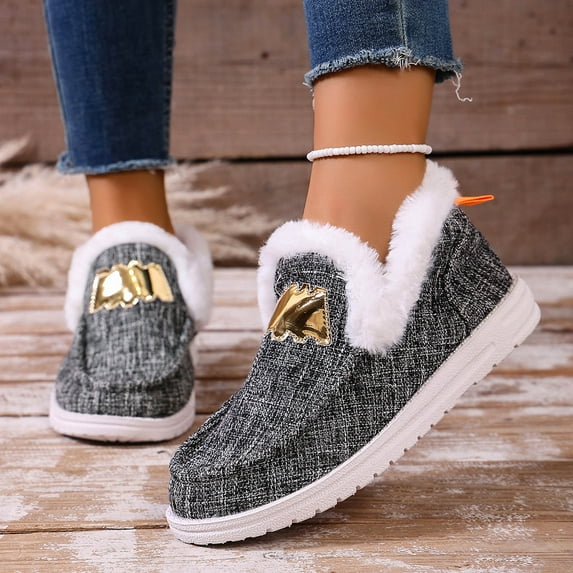 Aueoeo Dressy Snow Boots For Womens Fall Winter Ankle Boots Warm Furs ...