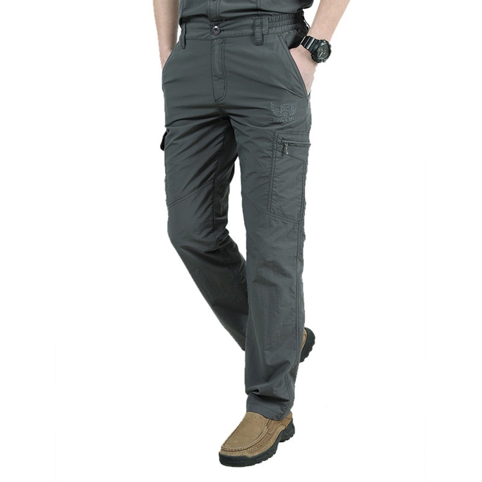 Aueoeo Fashion Pants for Men, Water Resistant Hiking Cargo Pants ...