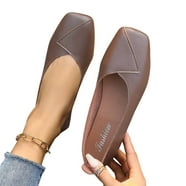 Obtaom Women's Ballet Flats, Faux Leather Insole, Low Heels, Striped ...