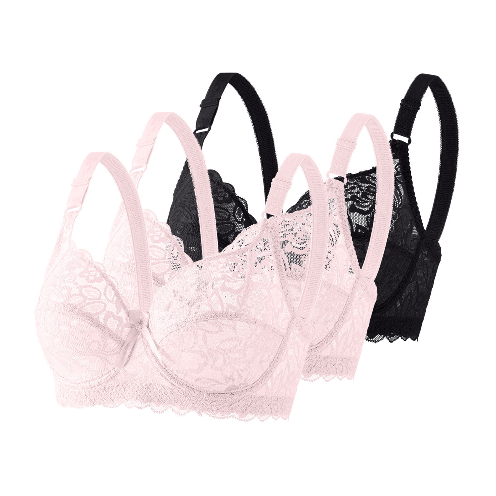 Aueoeo Floral Lace Push Up Bra For Comfortable Wide Strap Bras Support ...