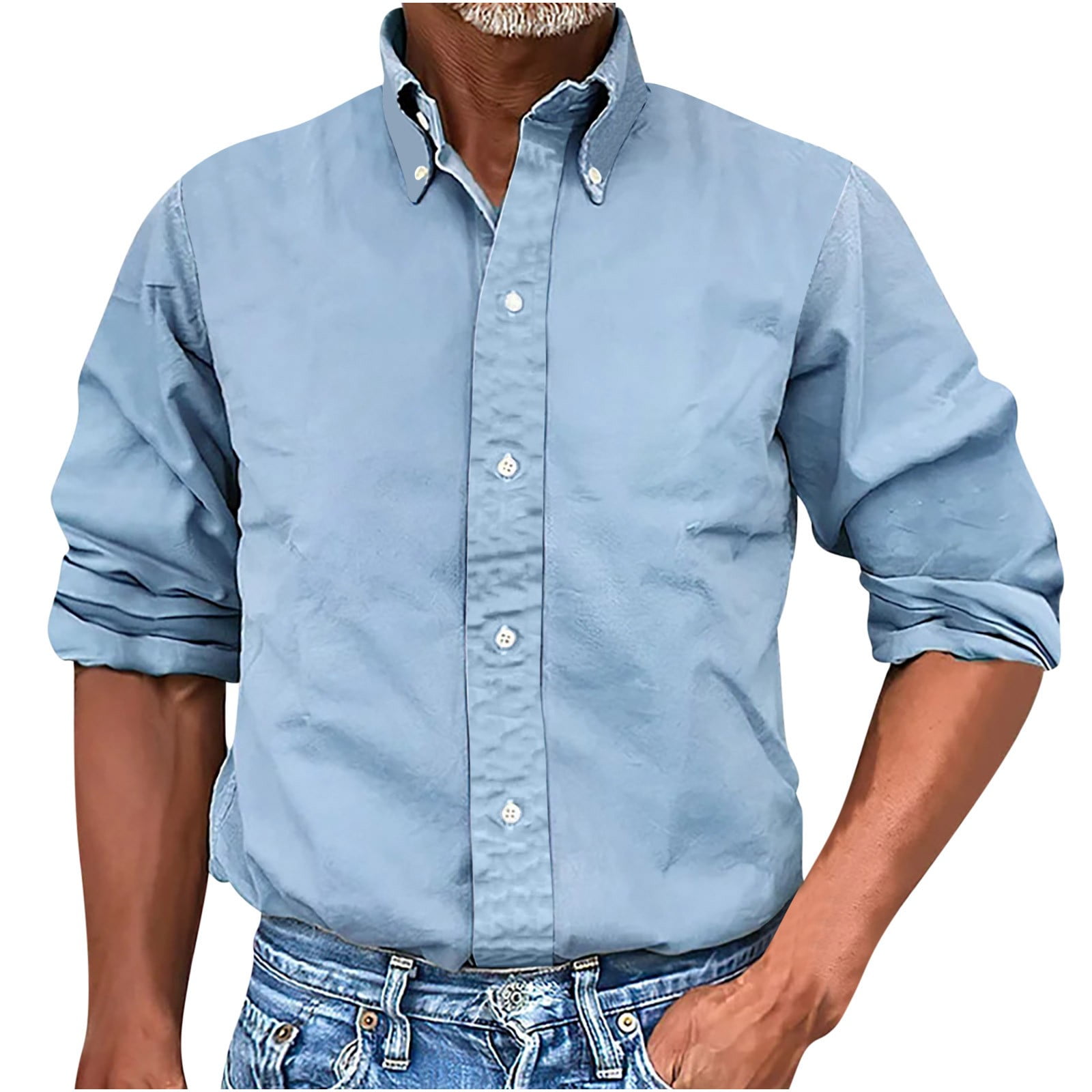 Aueoeo Gentlemen Shirts Regular Fits Long Sleeve Dress Shirts ...