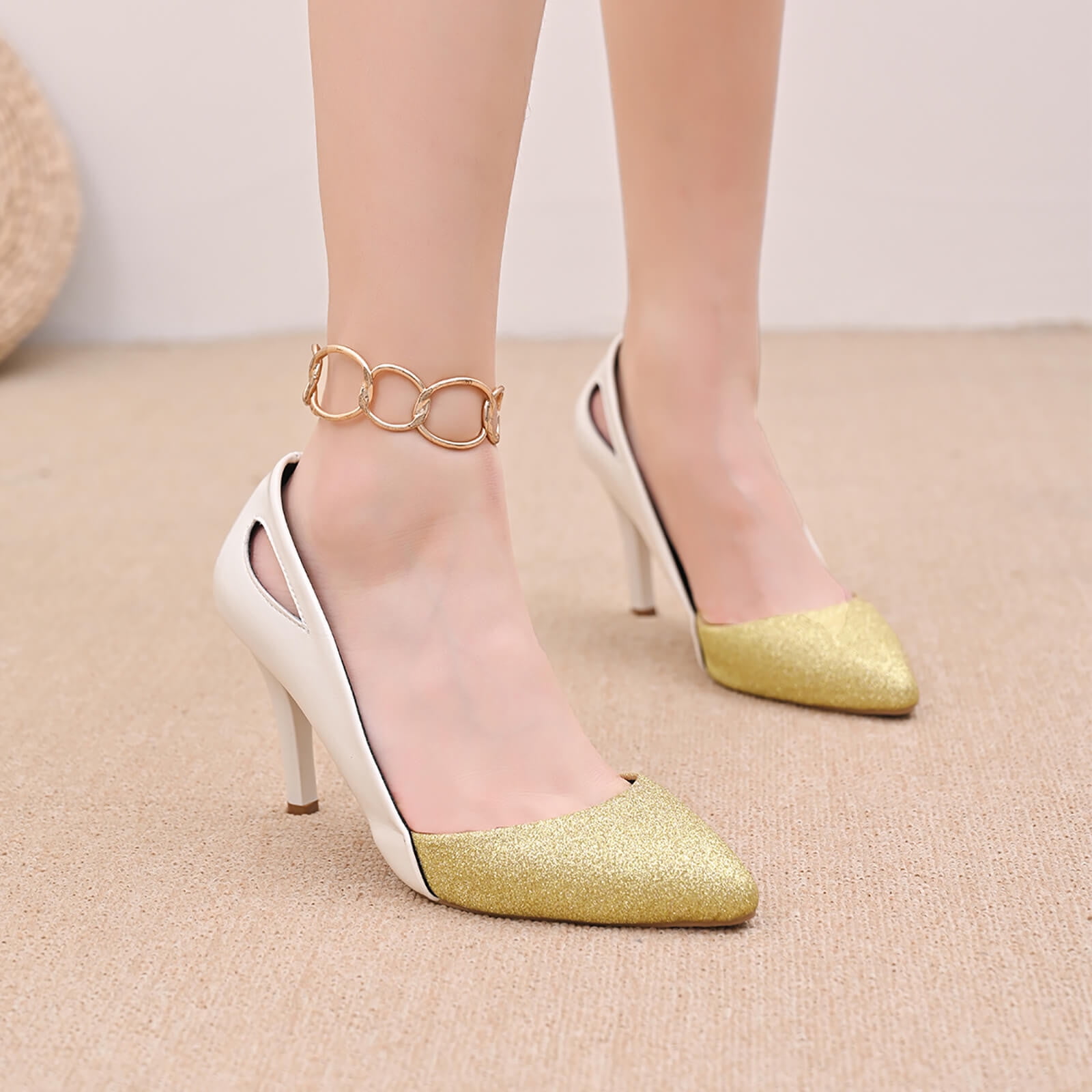 Aueoeo High Heels for Women Closed Pointed Toe High Heels Shoes Bowknot ...
