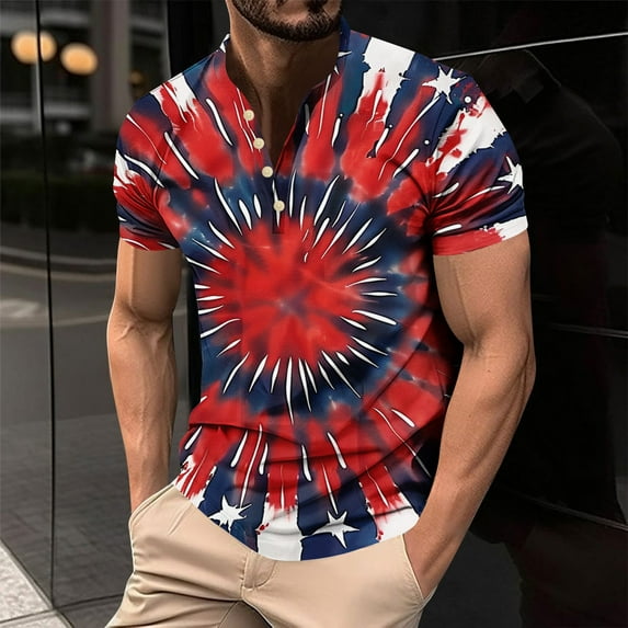 Aueoeo Independence Day Tees For Mens Trendy Fashion Classic Fitted Top ...