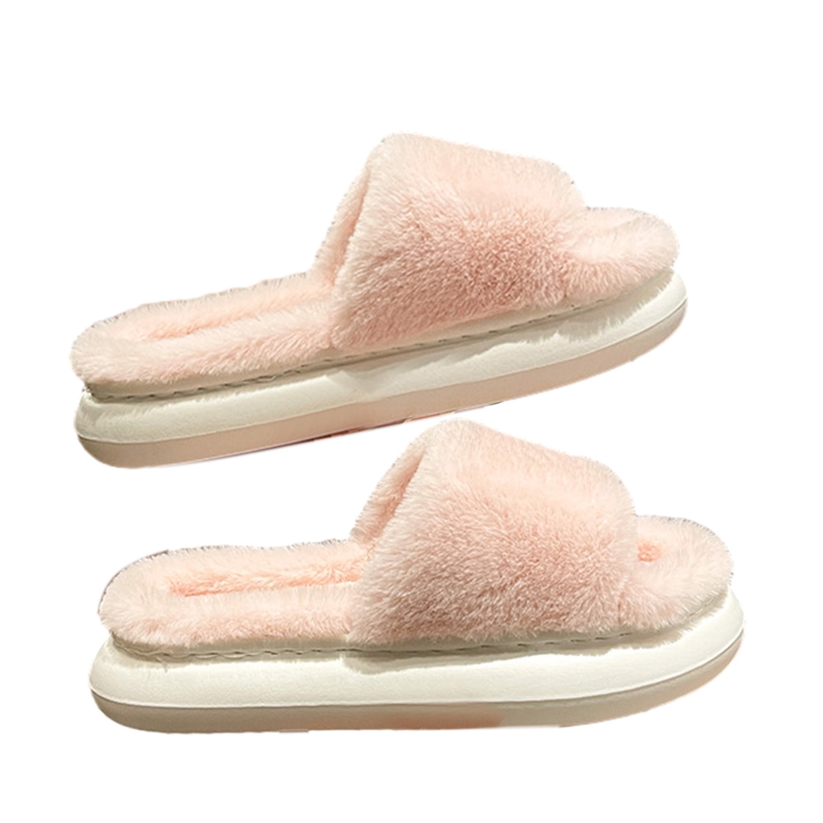 Aueoeo Indoor Slippers for Women, Women's Fuzzy Slippers House Bedroom ...
