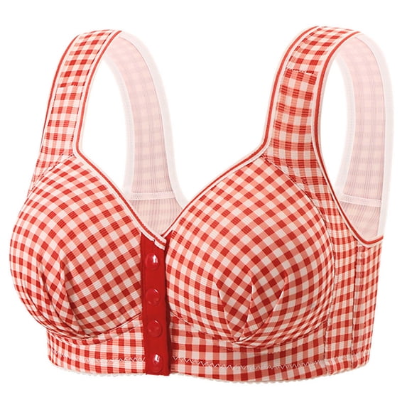 Aueoeo Ladies Front Closure Bras Plus Size Seamless Without Gathered ...