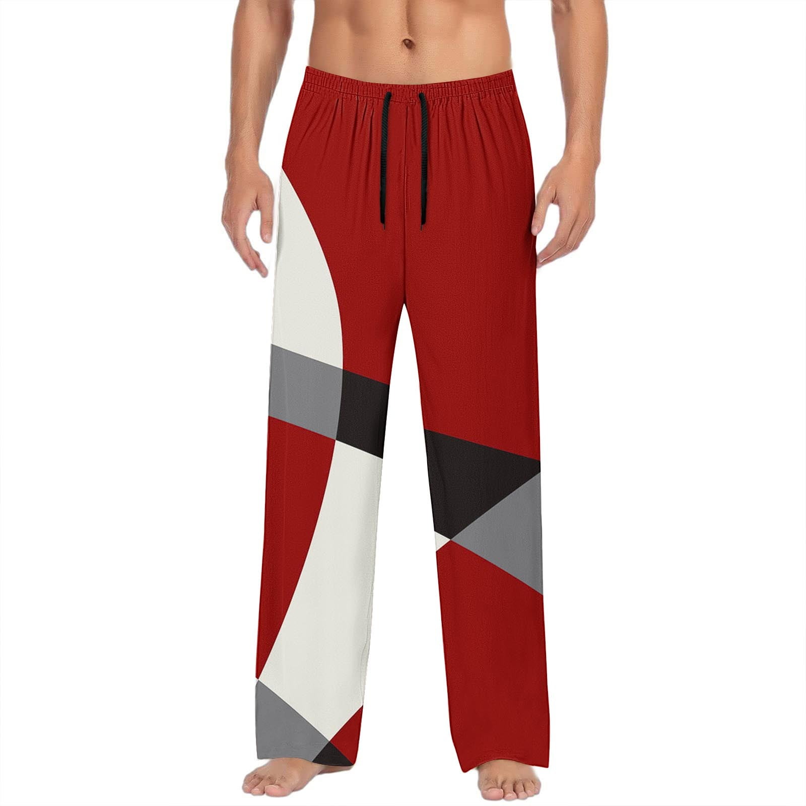 Aueoeo Loose Fits Pants For Men Color Block Printed Pants Baggy ...