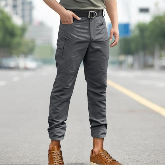 Aueoeo Loose Pants Cargo Pants Men's Loose High Elasticity Waterproof ...