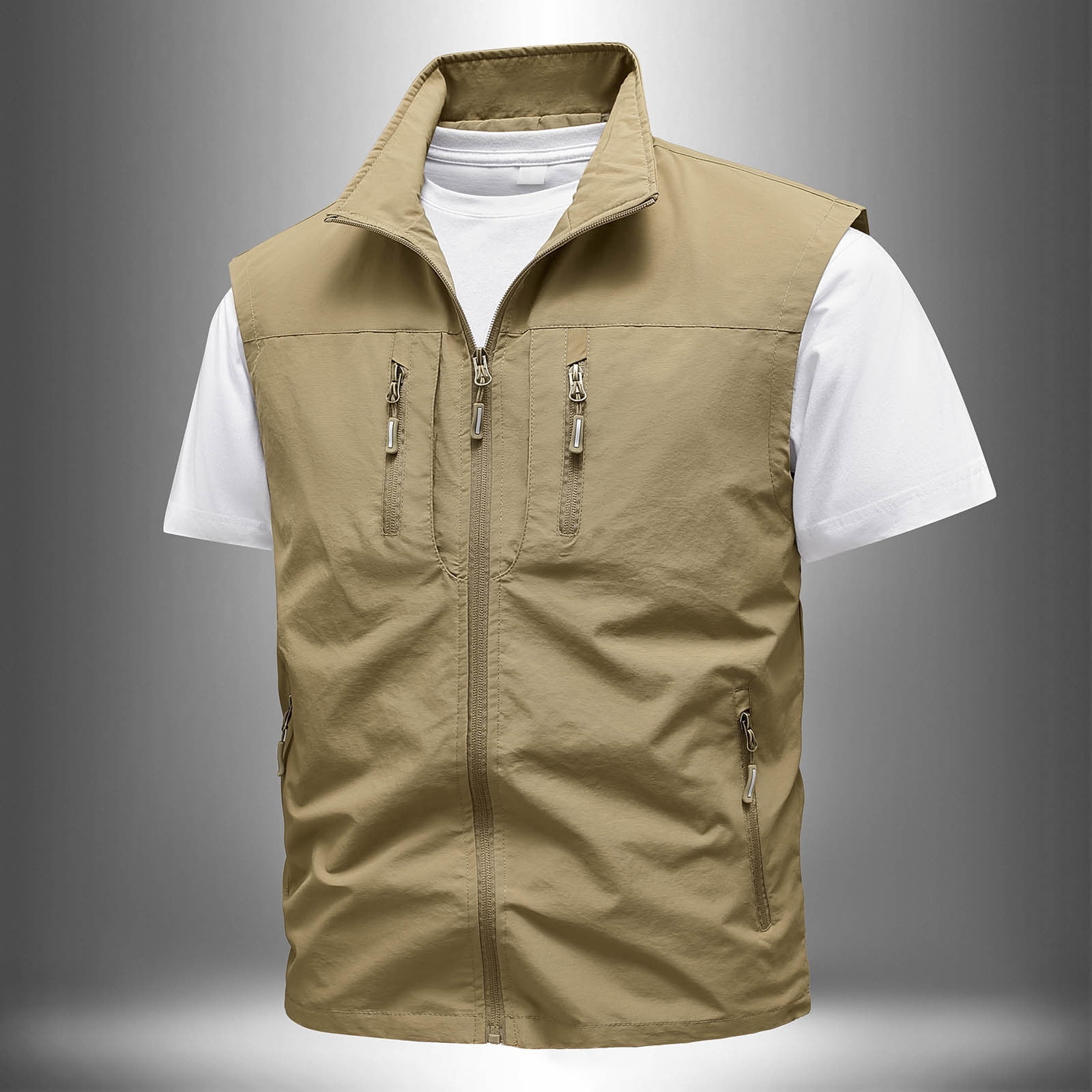 Aueoeo Men Golf Vests Thin Lightweight Plus Size Work Jackets Full ...