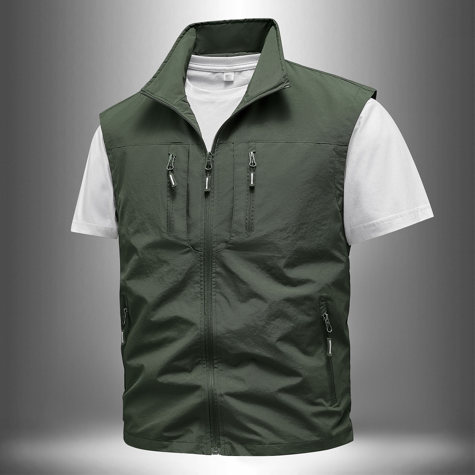 Aueoeo Men Golf Vests Thin Lightweight Plus Size Work Jackets Full ...