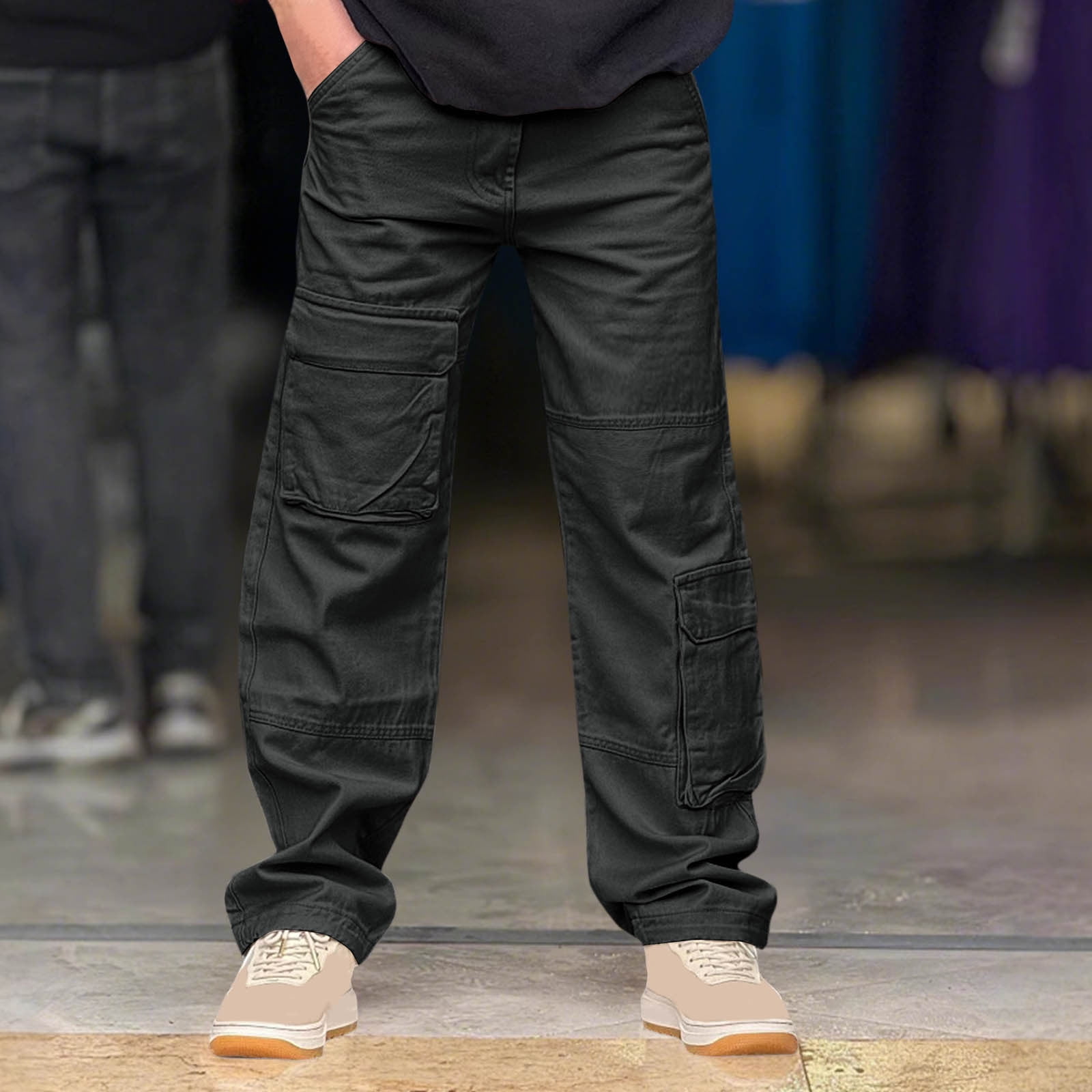 Aueoeo Men Outdoor Cargo Pant Lightweight Athletic Pant Hiking Twill ...