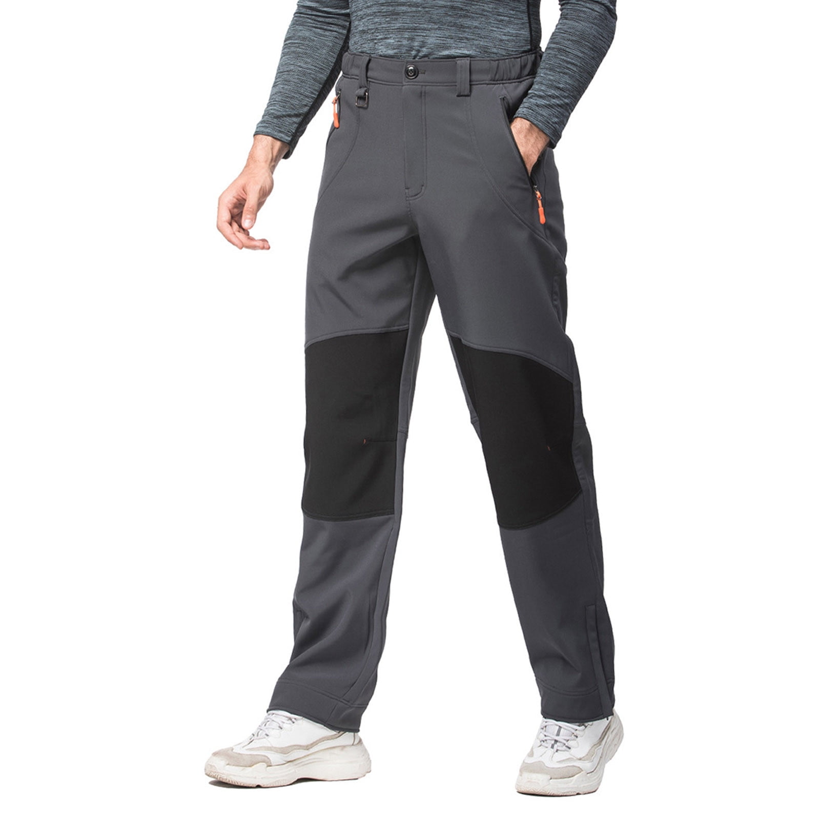 Aueoeo Men'S Cargo Pants Button Stretch Waist Waist Twill Joggers ...
