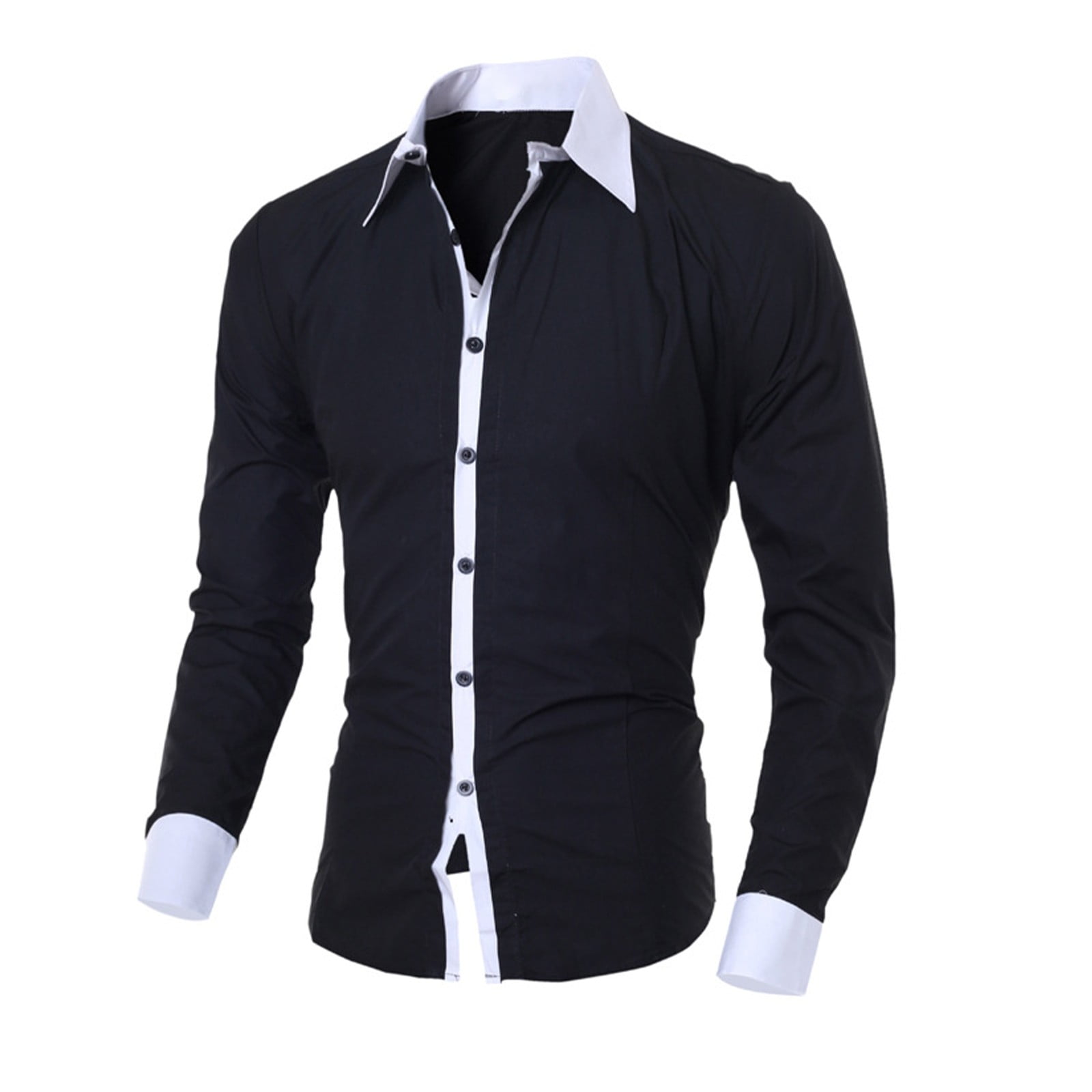 Aueoeo Men'S Dress Shirt Regular Fits Soild Casual Business Shirts ...