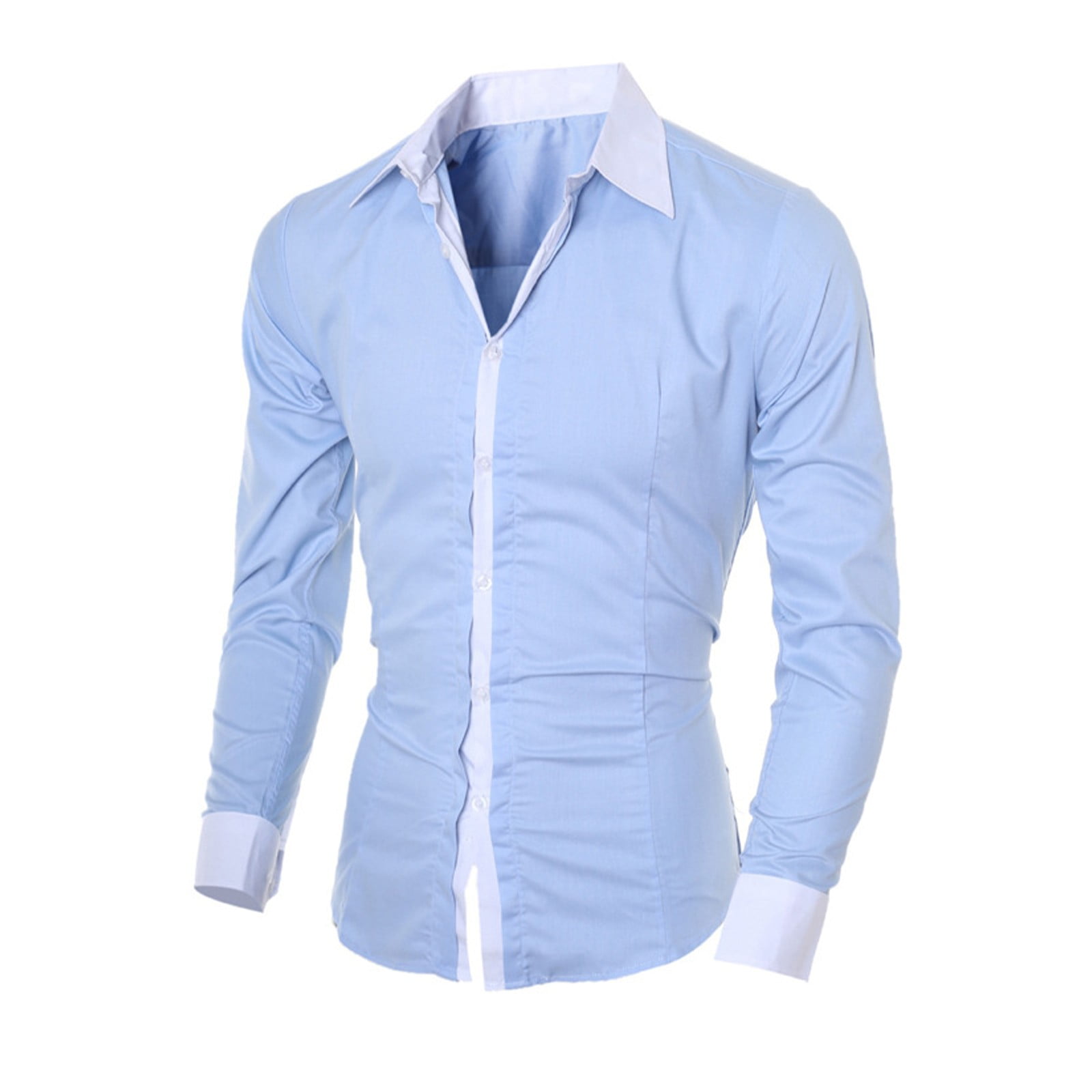 Aueoeo Men'S Dress Shirt Regular Fits Soild Casual Business Shirts ...