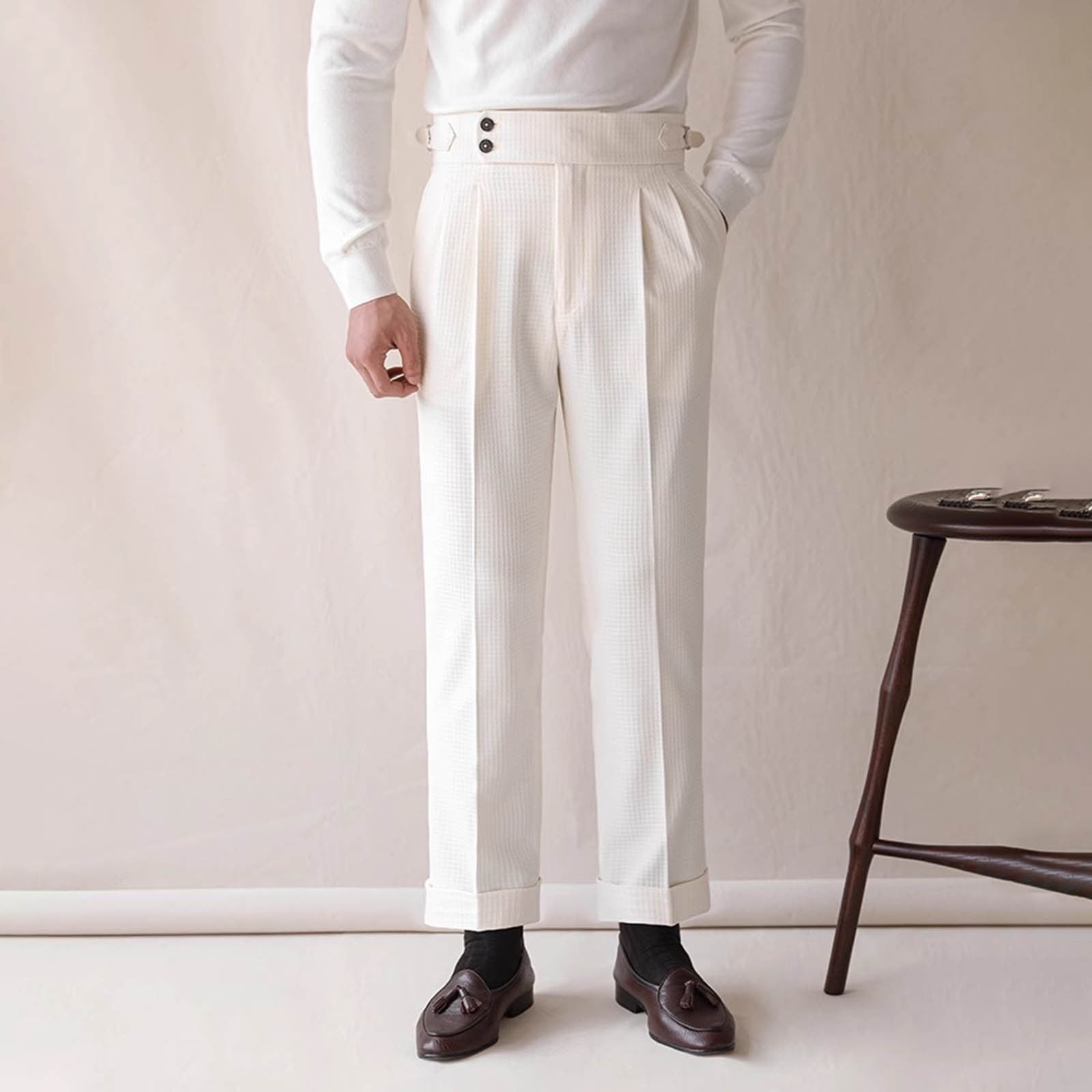 Aueoeo Men'S Flexs Flat Front Straight Fits Pant Formal Pants Suit ...