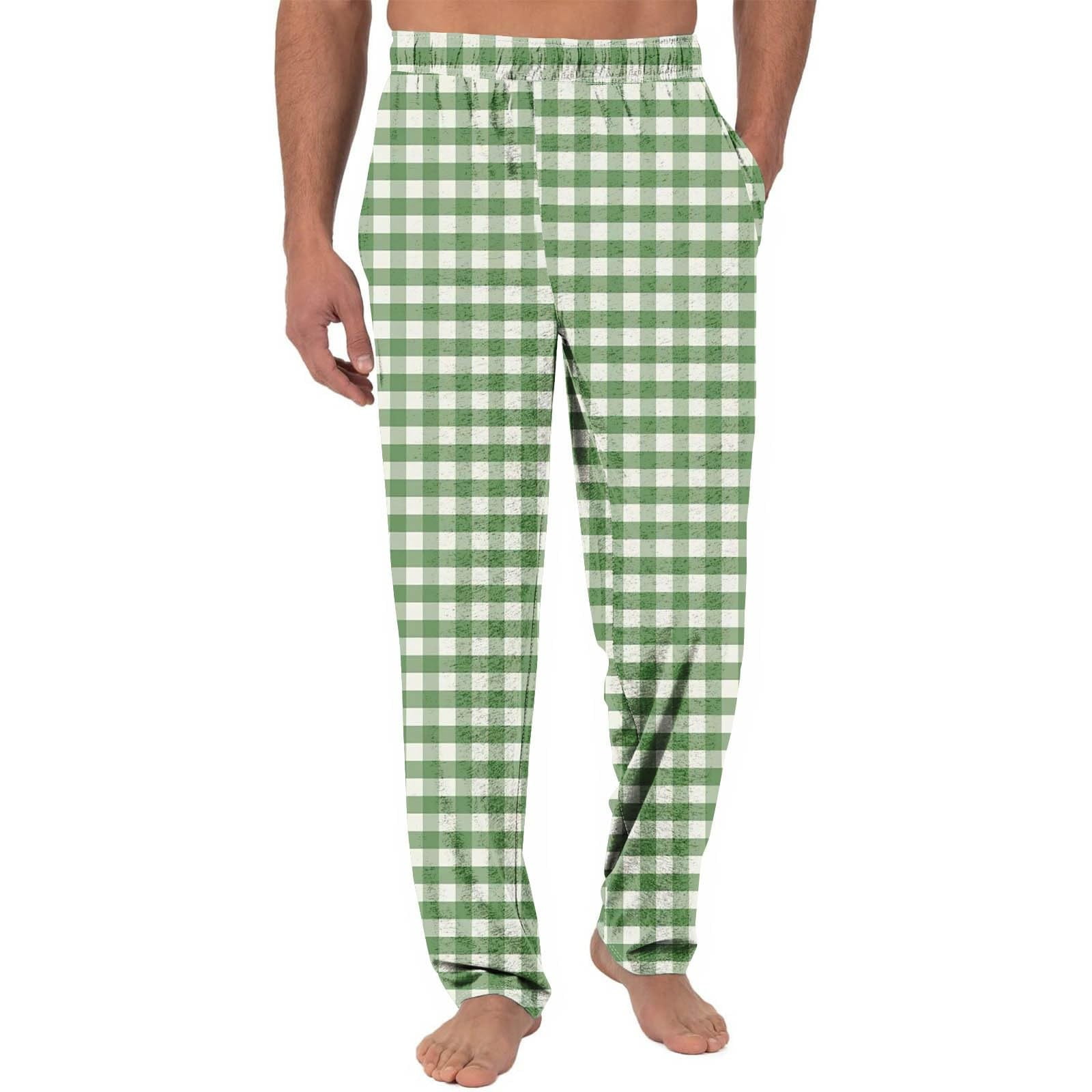Aueoeo Men'S Plaid Casual Pants Sweatpant Workout Active Pants ...