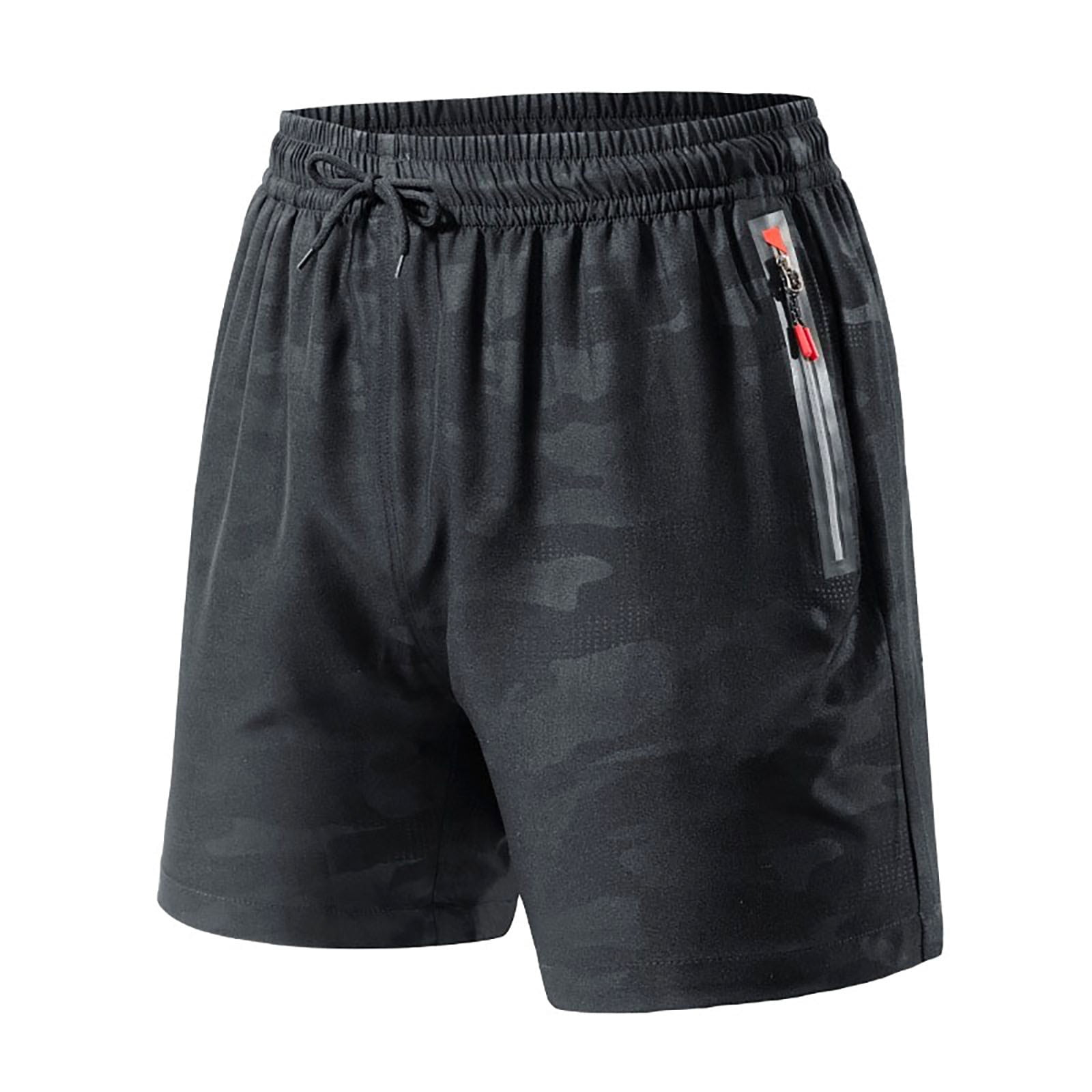 Aueoeo Men's Cargo Shorts Elastic Waist Casual Polyester Shorts Relaxed ...