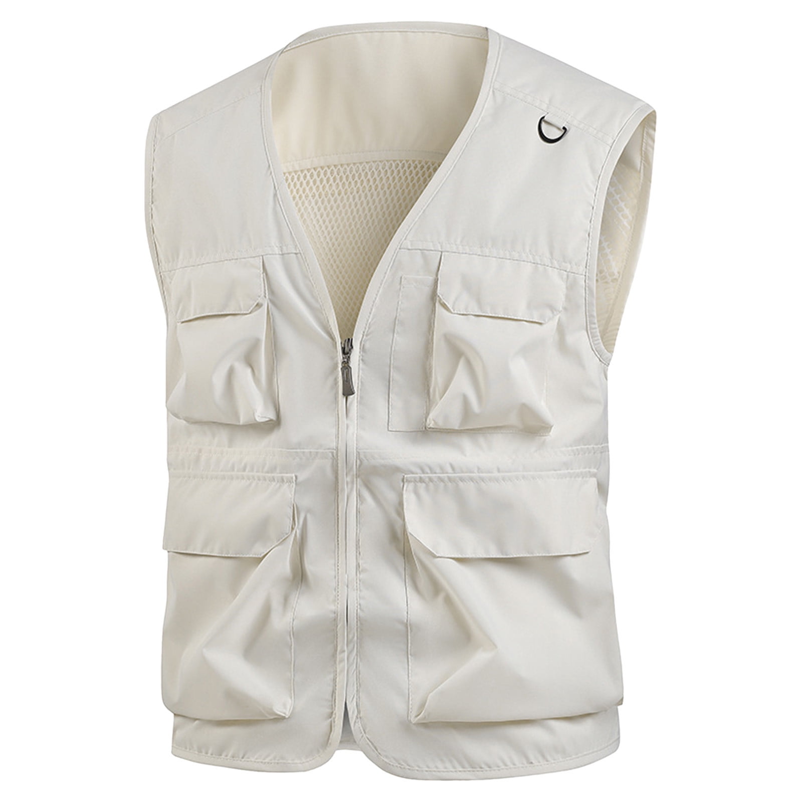 Aueoeo Men's Cargo Vests Lightweight Softshell Golf Running Vests ...