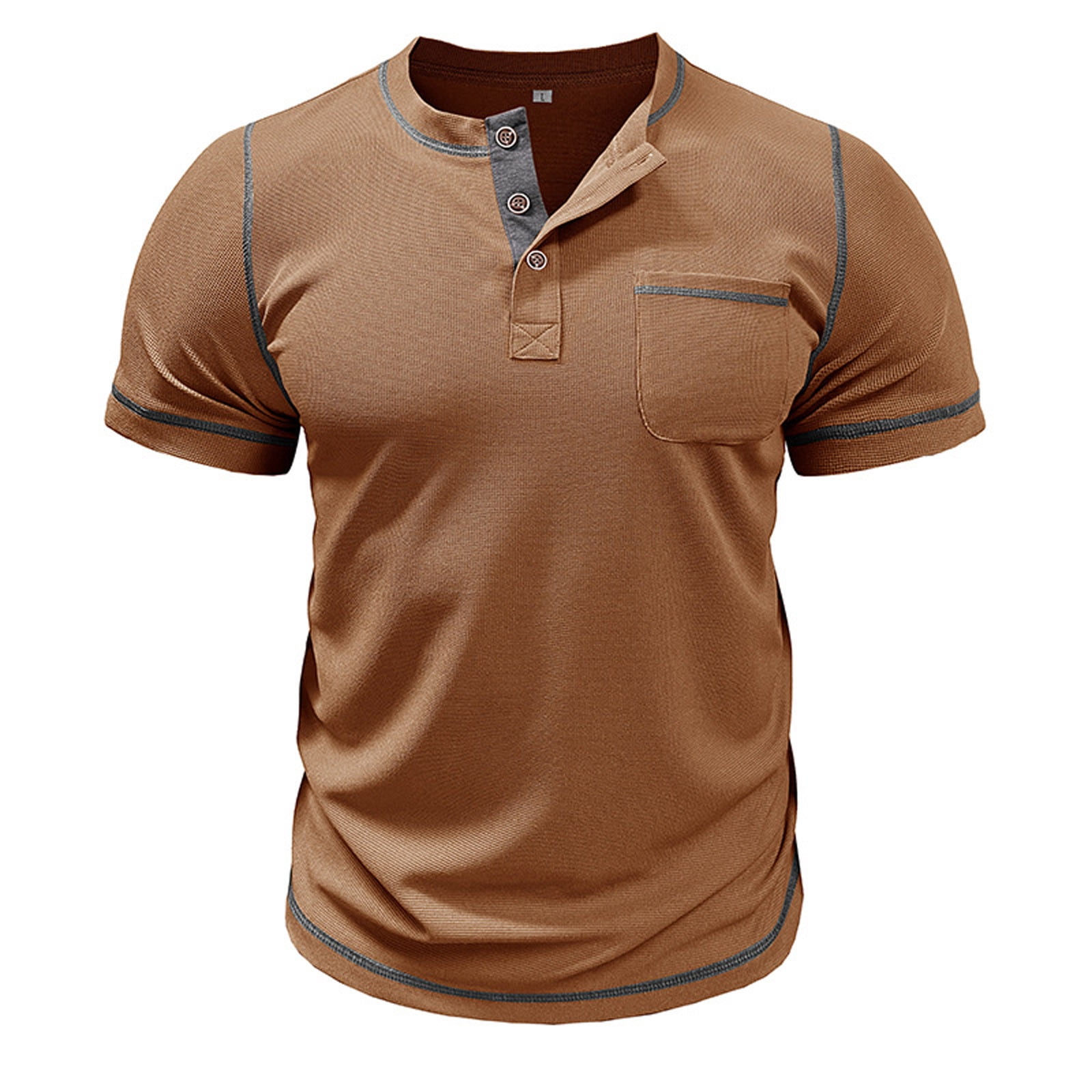 Aueoeo Men's Casual Slim Fit Short Sleeve Shirts Baseball Workout Active Sports Gym Hiking ...