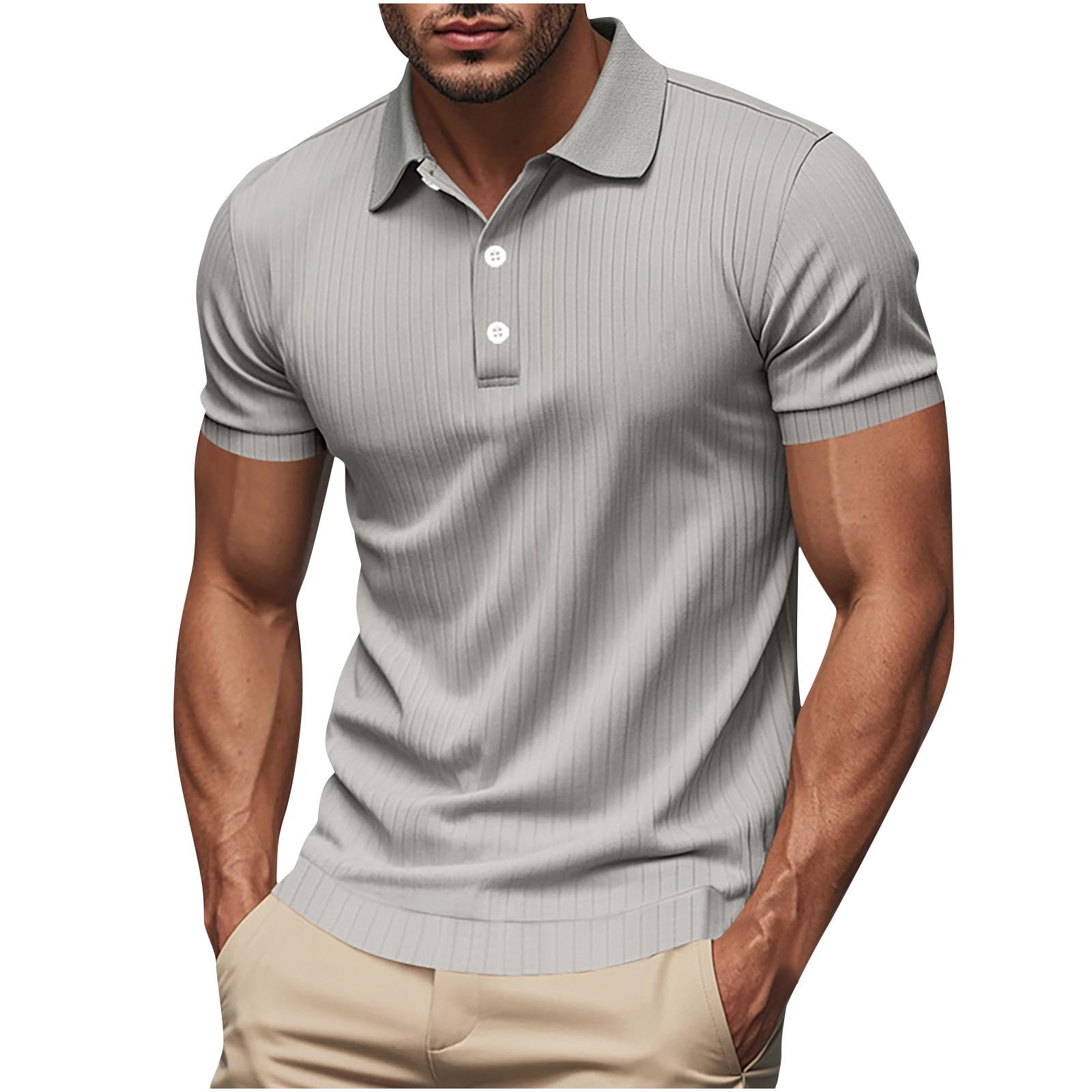 Aueoeo Men's Fashion Shirts Casual Solid Color Textures Short Sleeve Turndown Collar Blouse ...