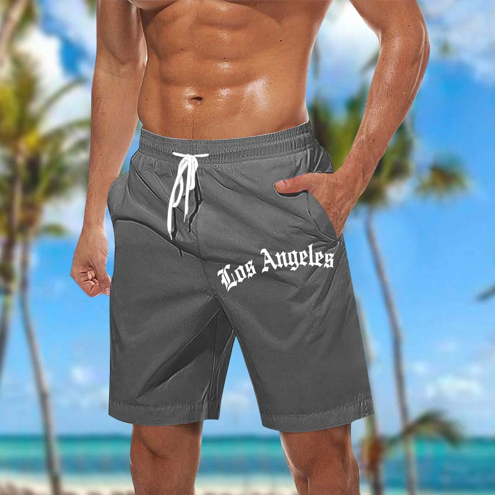 Aueoeo Men's Graphic Printed Shorts Beach Vacation Yoga Golf Shorts ...