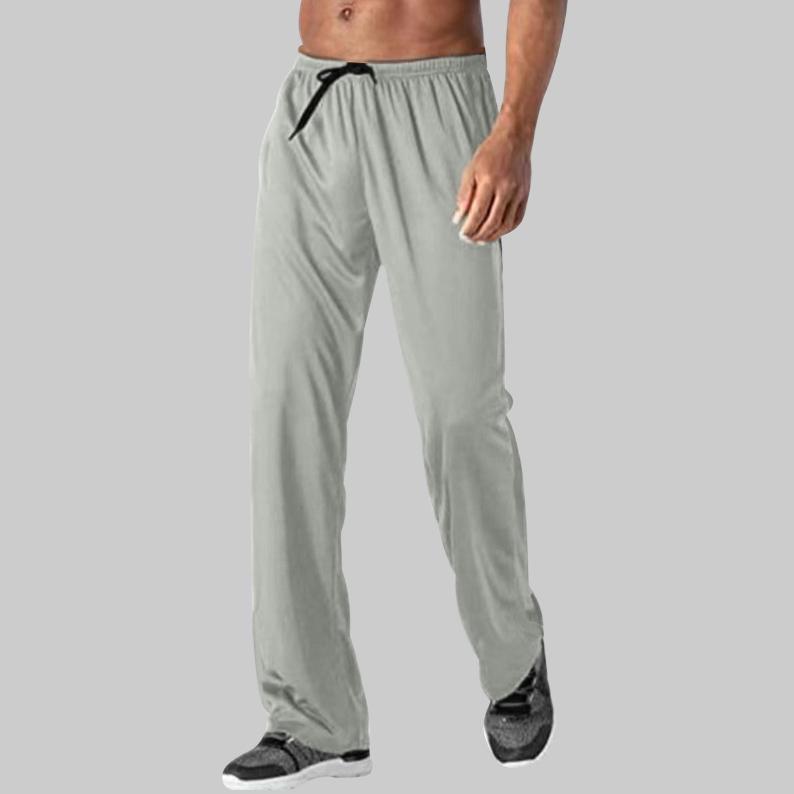 Aueoeo Men's Loose Fits Sweatpants Baggy Straight Leg Sweat Pants Open ...
