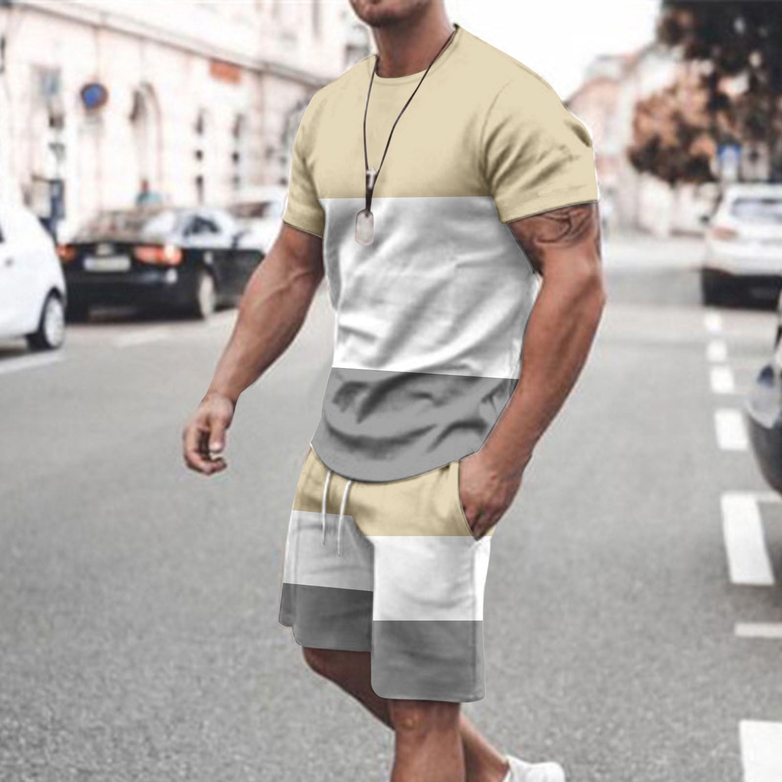 Aueoeo Men's Oversize Short Sets Tracksuit Two Piece Casual Daily Work ...