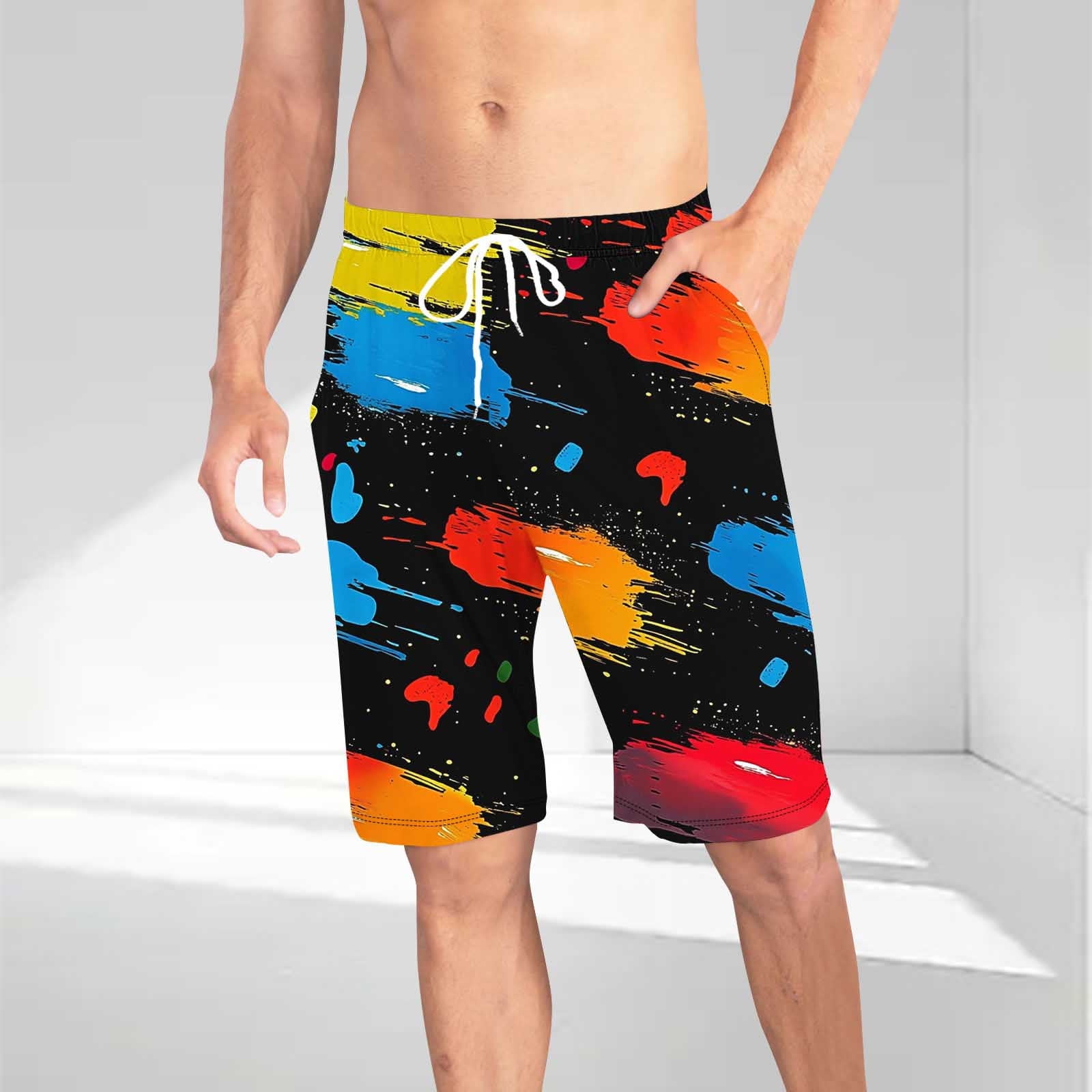 Aueoeo Men's Plus Size Pajama Shorts Drawstring Elastic Waist Lounge Short Pants Sleep Bottoms ...