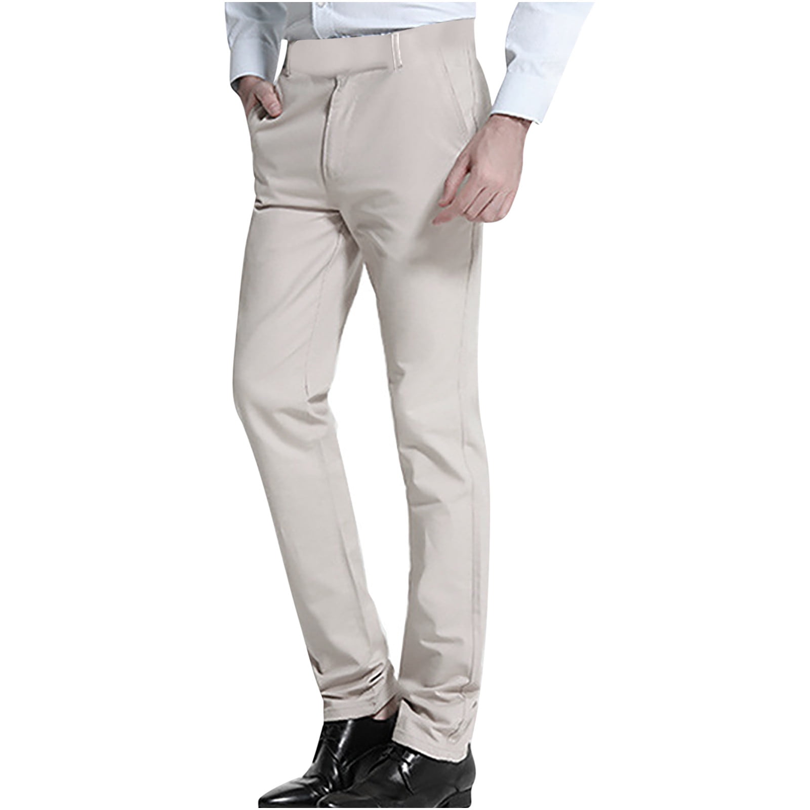 Aueoeo Men's Relaxed Fit Work Pants Formal Business Dress Pants Men ...