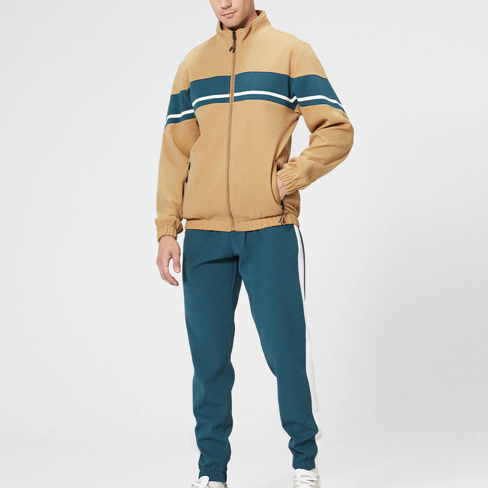 Aueoeo Men's Sports Tracksuit Sweatsuit Casual Drawstring Sweatpants ...