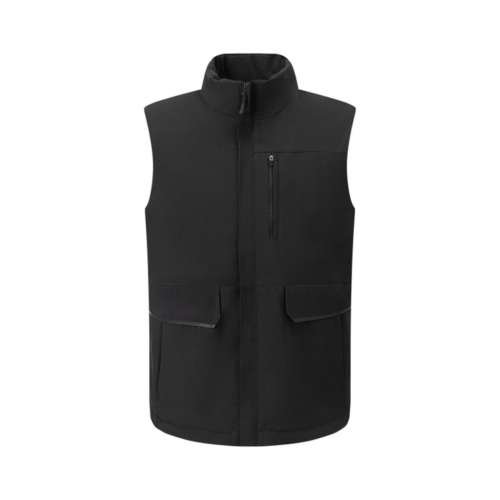 Aueoeo Men's Stand Collar Vests Outdoors Warm Travel Sports Waistcoat ...